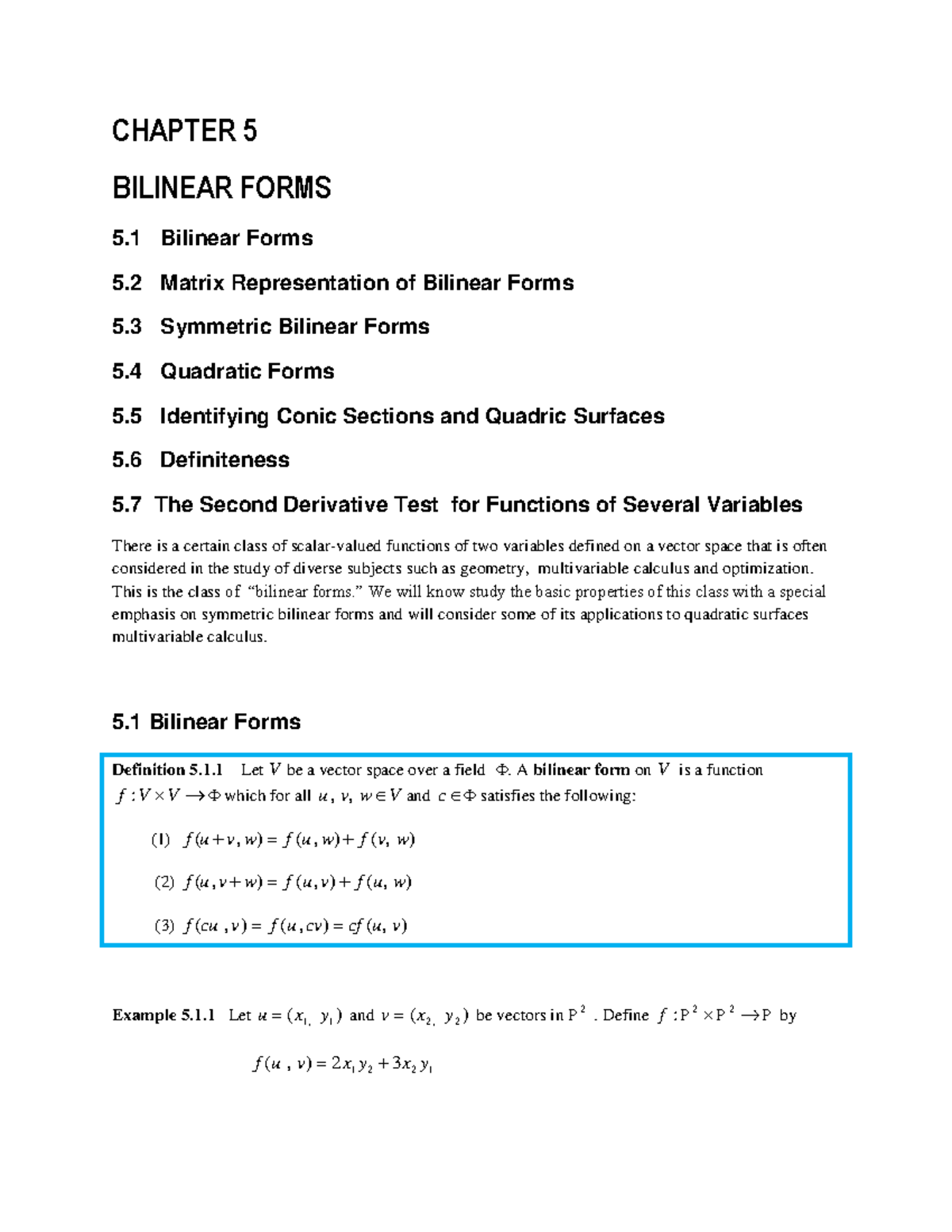 Linear Alg II Chapter 5 - problem solving - CHAPTER 5 BILINEAR FORMS ...