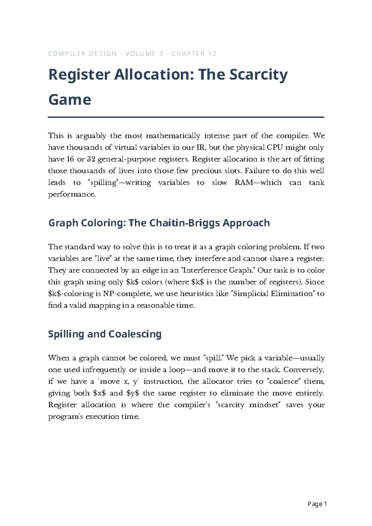 COMPILER DESIGN V3 CH12: Register Allocation Techniques - Studocu
