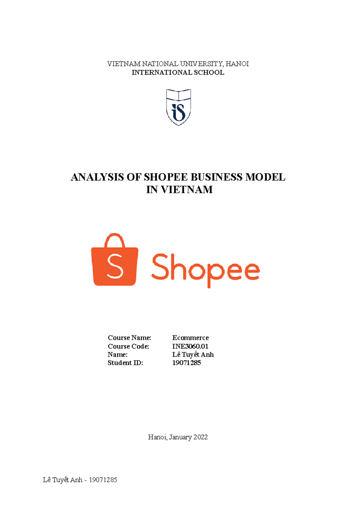 Analysis of Shopee's Business Model in Vietnam - INE3060 Report - Studocu