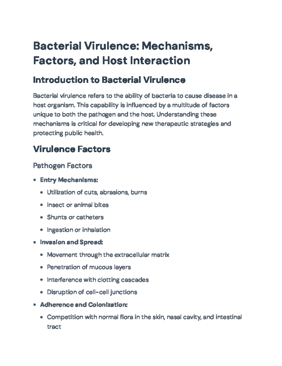 Bacterial Virulence: Mechanisms, Factors, and Host Interactions ...