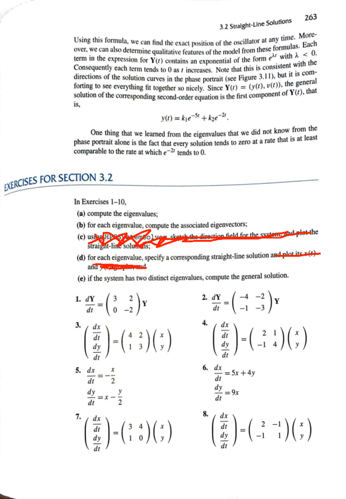 Exercises on Linear Systems 3.2 Solutions and Phase Portraits - Studocu