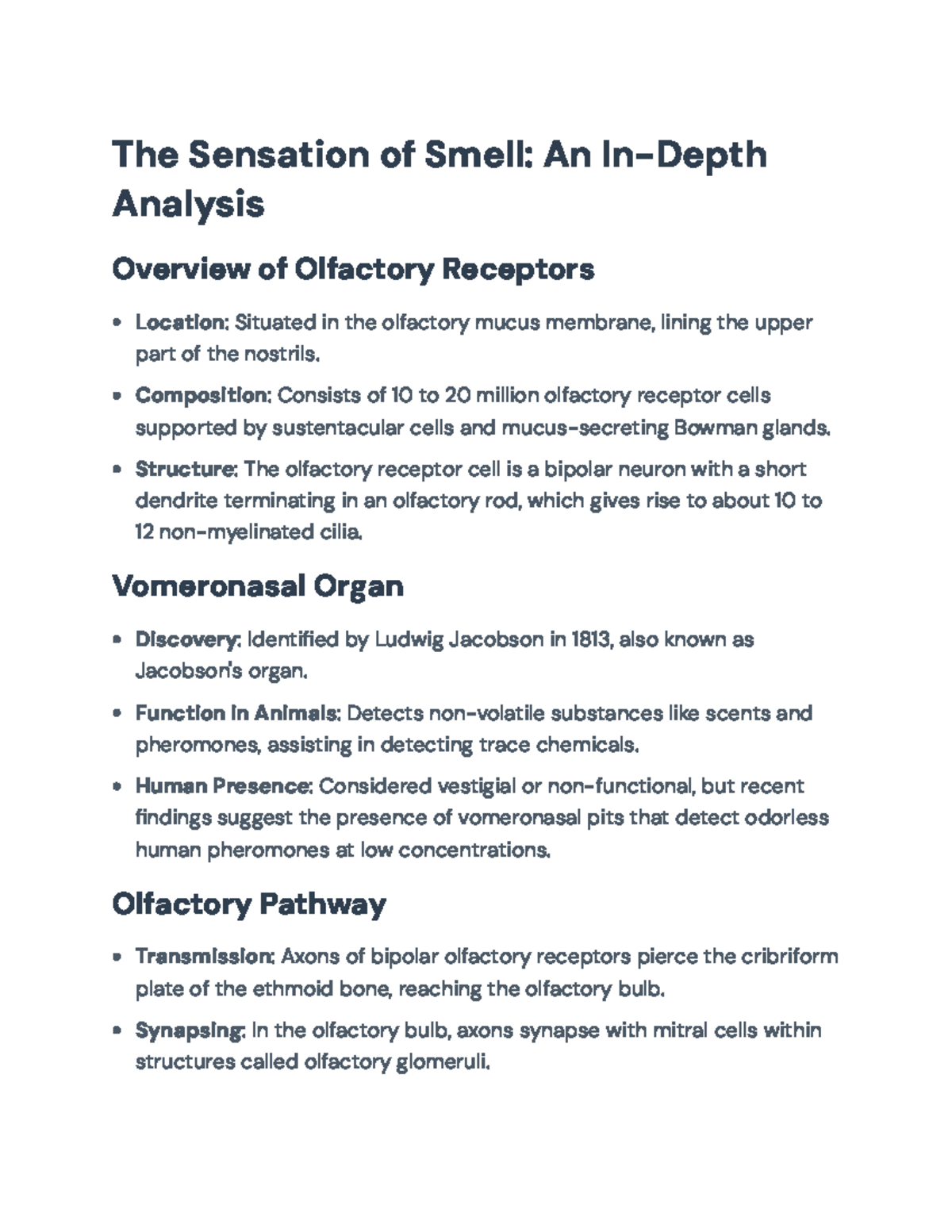 Olfactory Physiology: Comprehensive Analysis of Smell Mechanisms - The ...