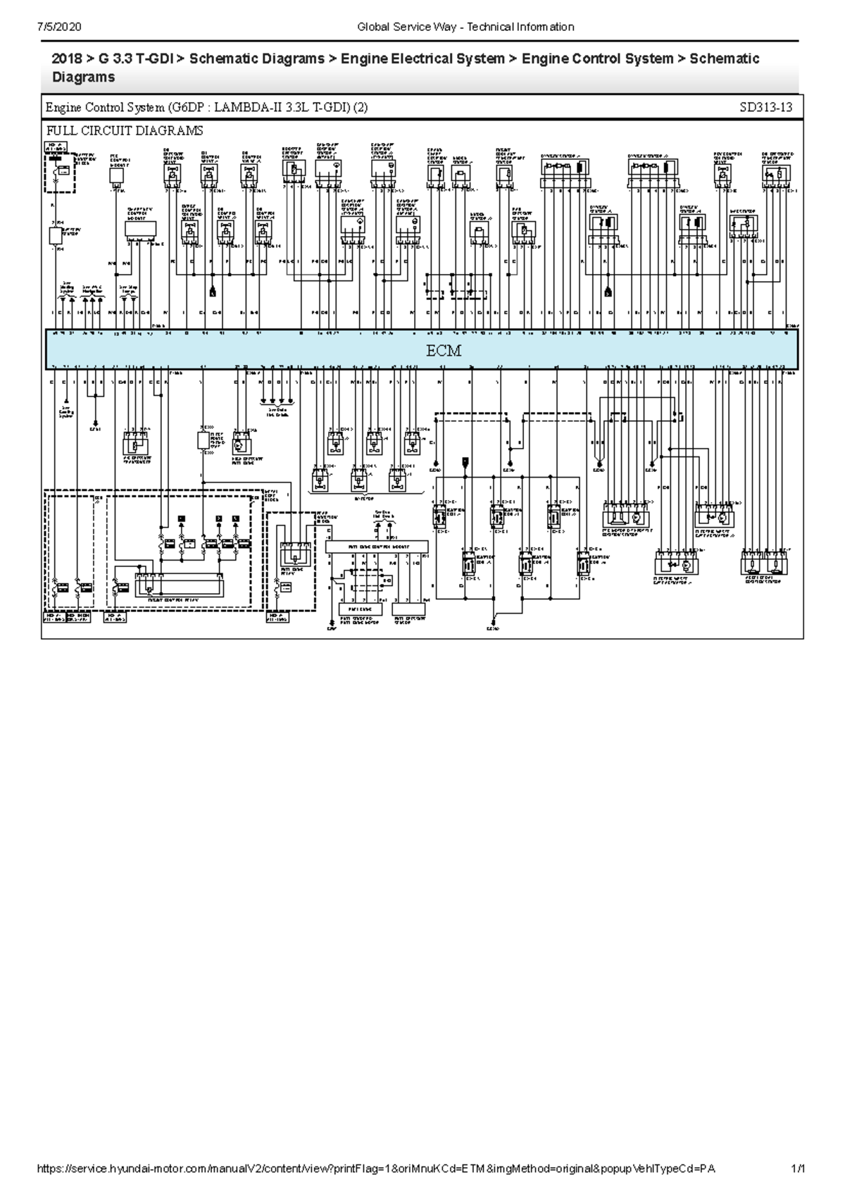 2018 G80 G 3.3 T-GDI - Engine Control System Diagrams - Studocu
