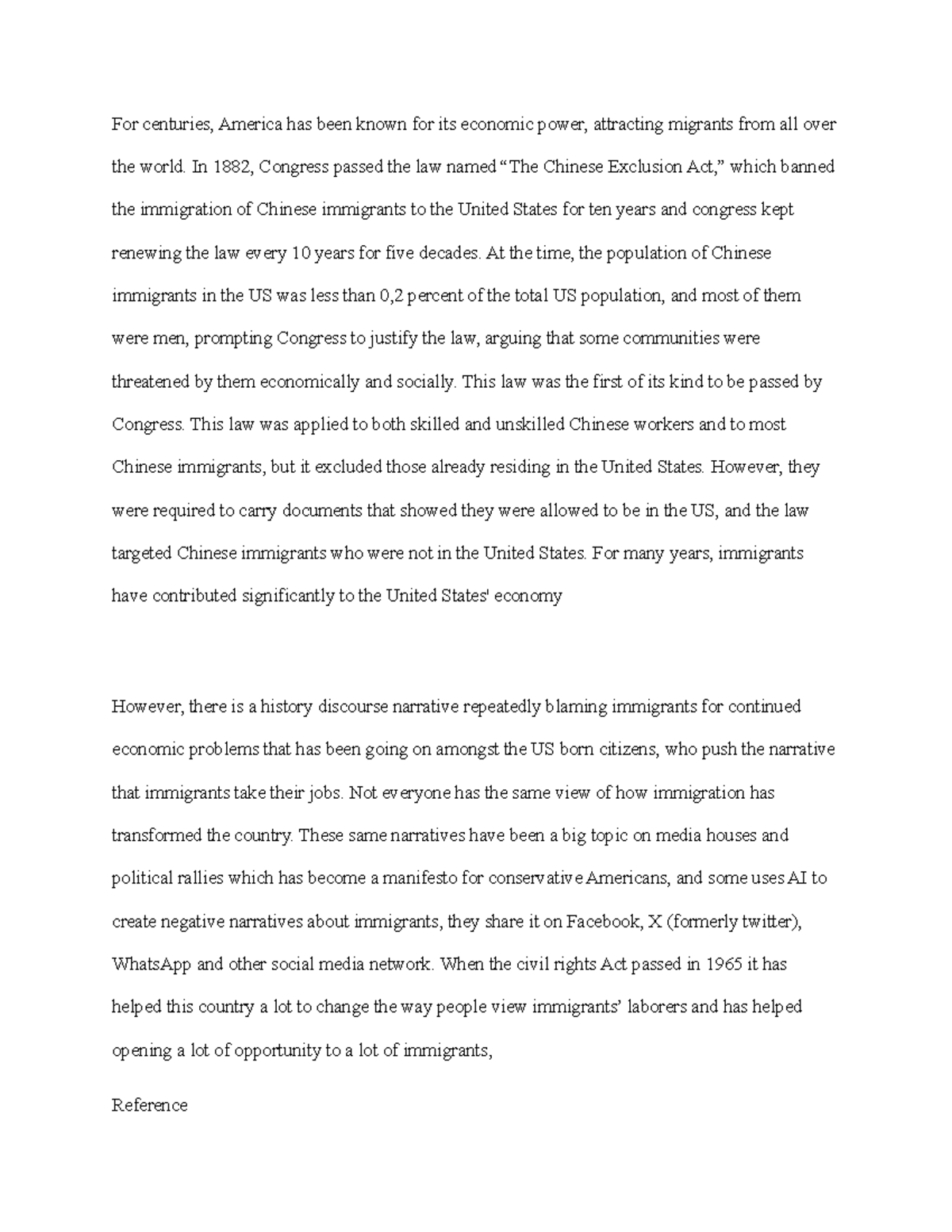 Module 2 Discussion: The Impact of Chinese Exclusion on US Immigration ...