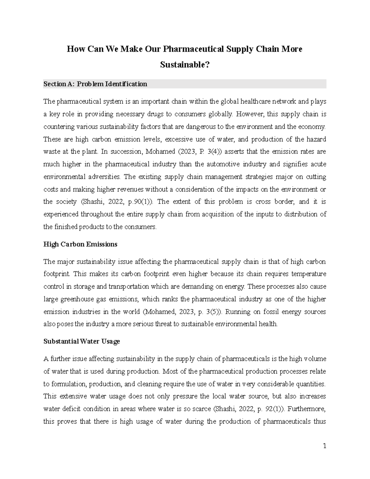 SUS 101: Enhancing Sustainability in the Pharmaceutical Supply Chain ...