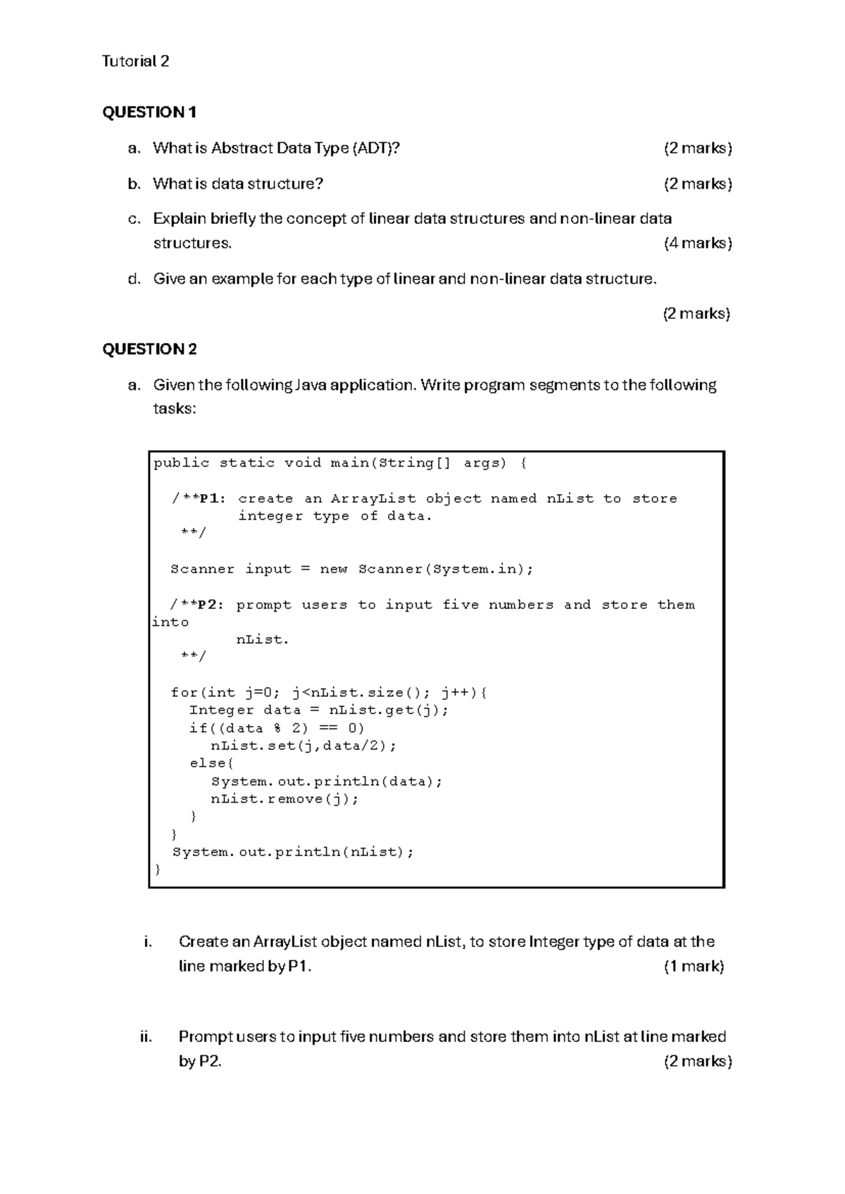 CS101 Tutorial 2: Understanding ADTs and Data Structures - Studocu