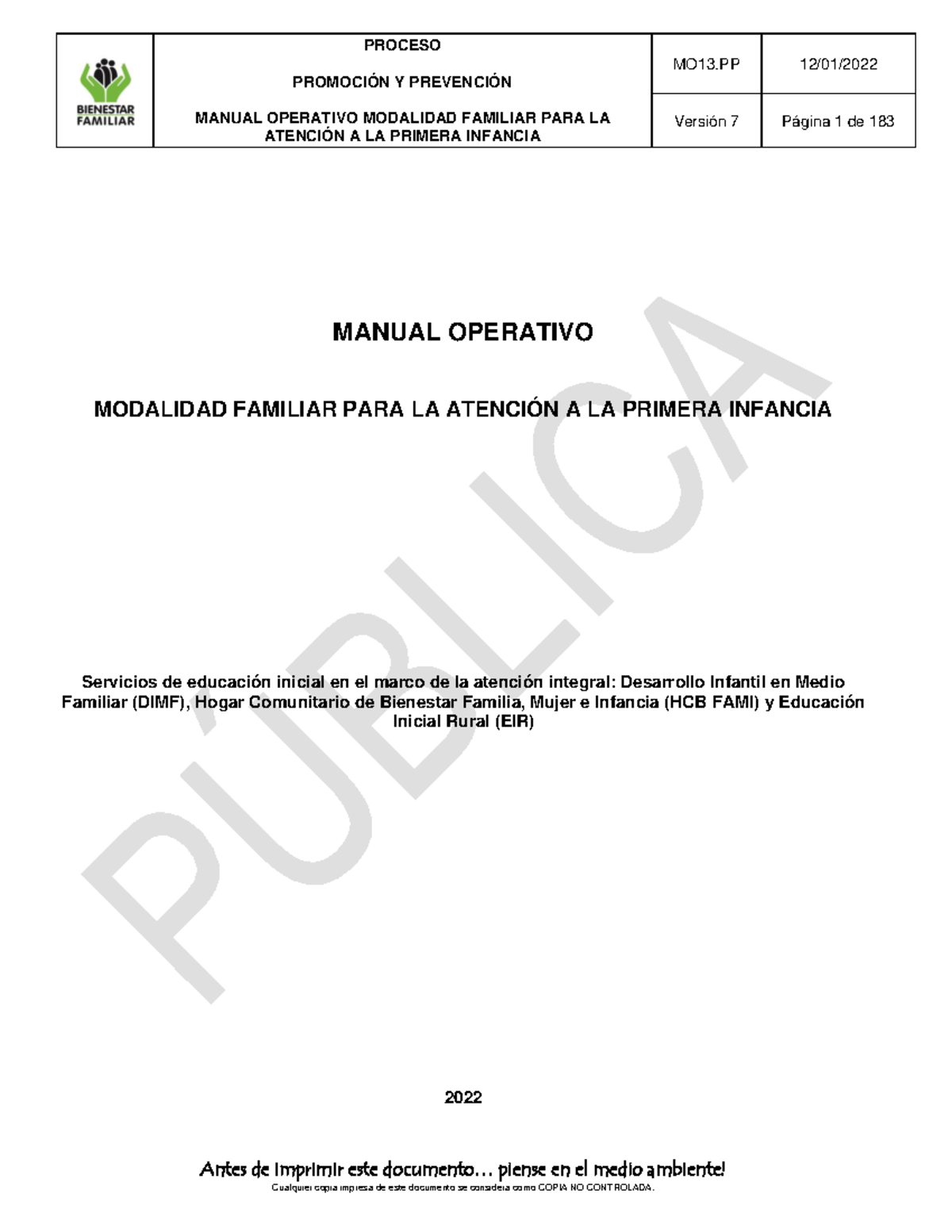 Manual Operativo MO13.PP v7: Atención Integral a la Primera Infancia ...