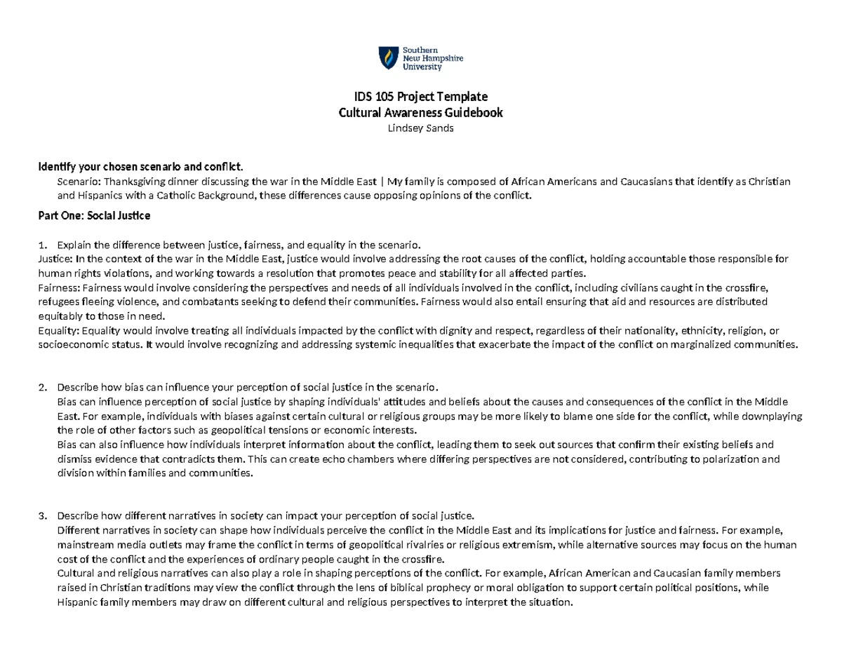 2-2 Project Draft- Social Justice-2 - IDS 105 Project Template Cultural ...