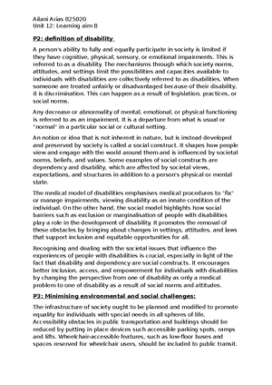 Unit 5 p7 8 - coursework - Unit 5: Meeting individual Care and Support ...