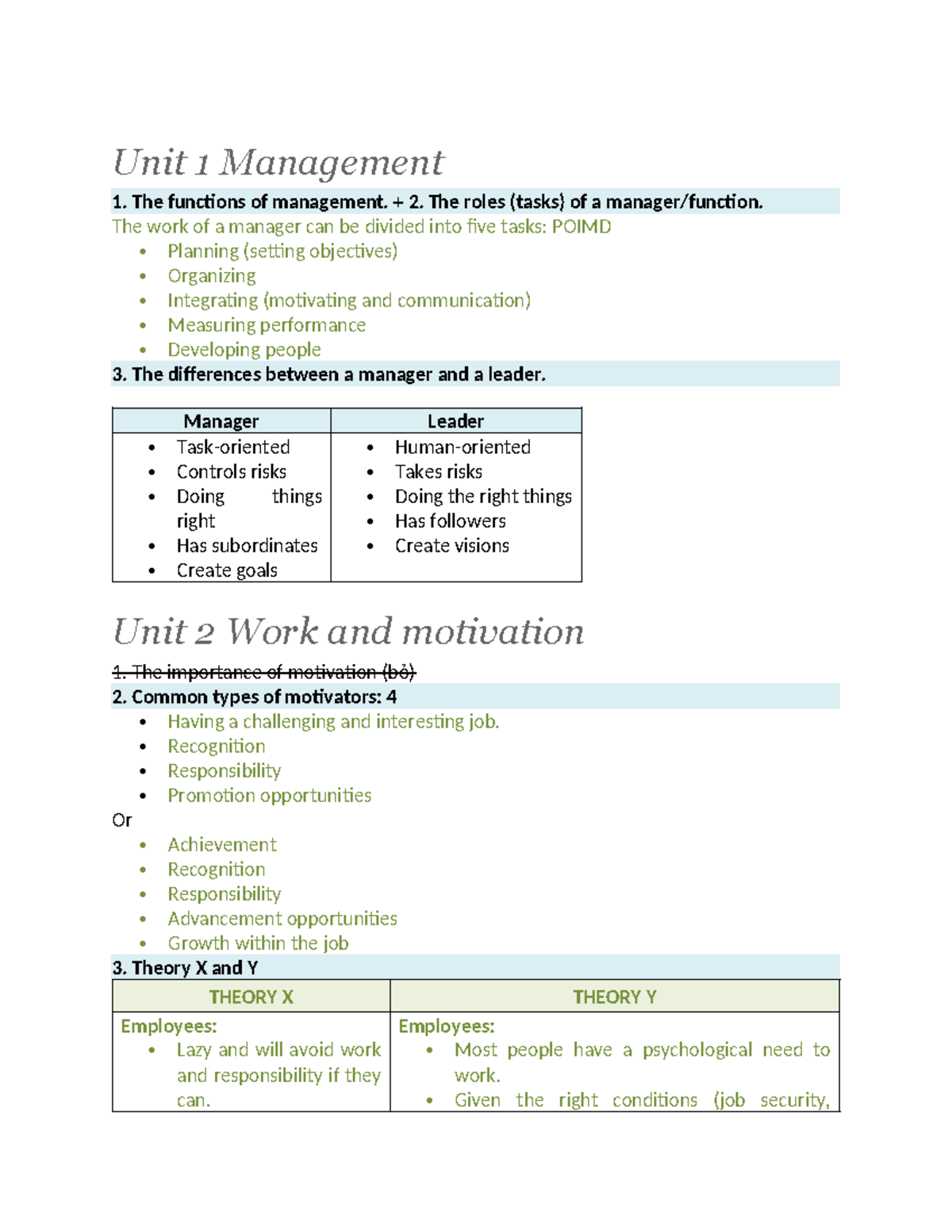 Tiếng anh chuyên ngành - vocabulary - Unit 1 Management 1. The ...