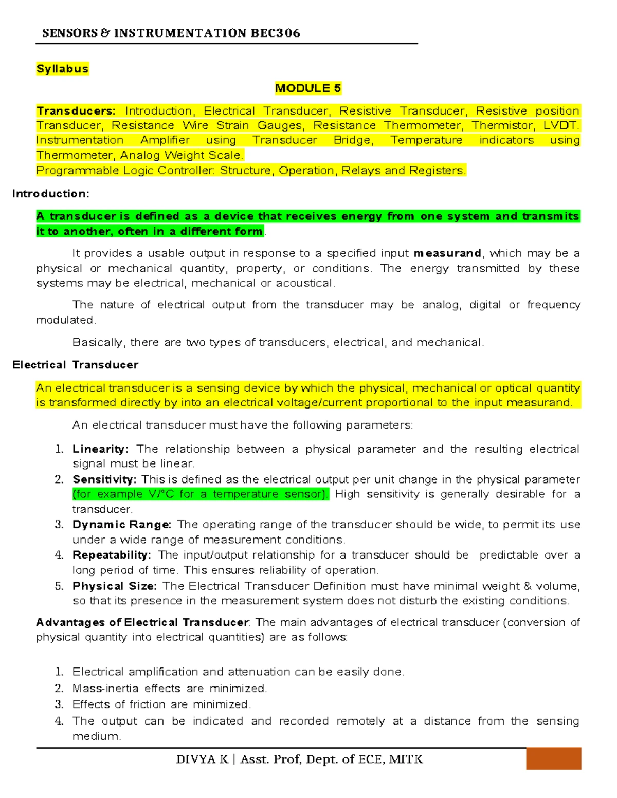 Besck 104B Module 1 - unit1 notes - Module- Introduction: Conventional ...