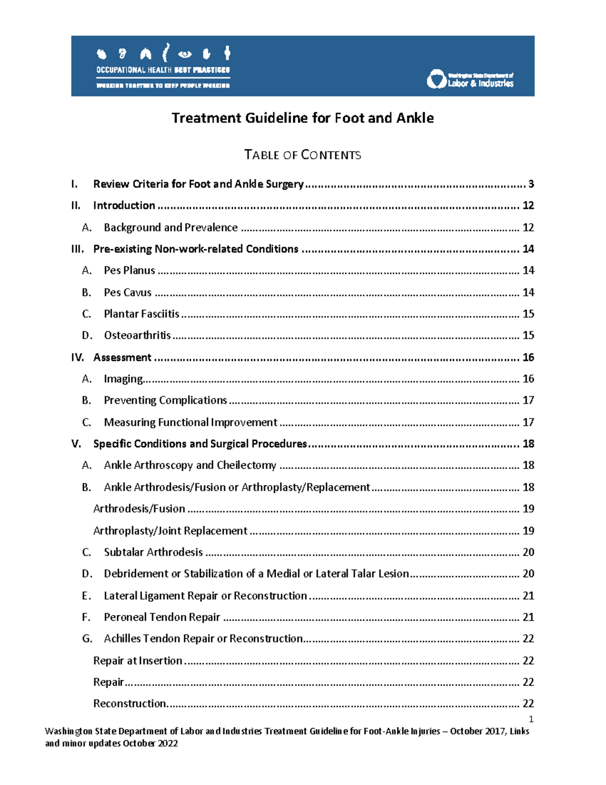 CPG Treatment Guidelines for Foot & Ankle Injuries - WA State 2022 ...