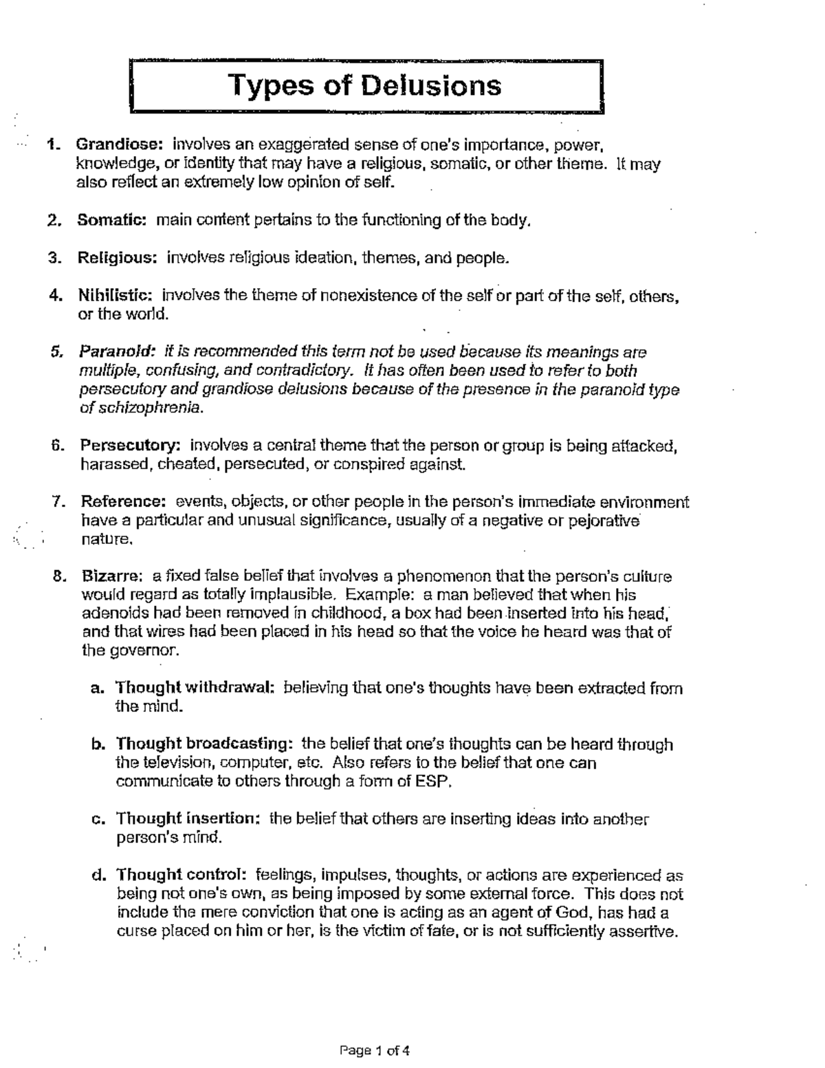 Delusions and Interventions: Understanding Types and Management ...