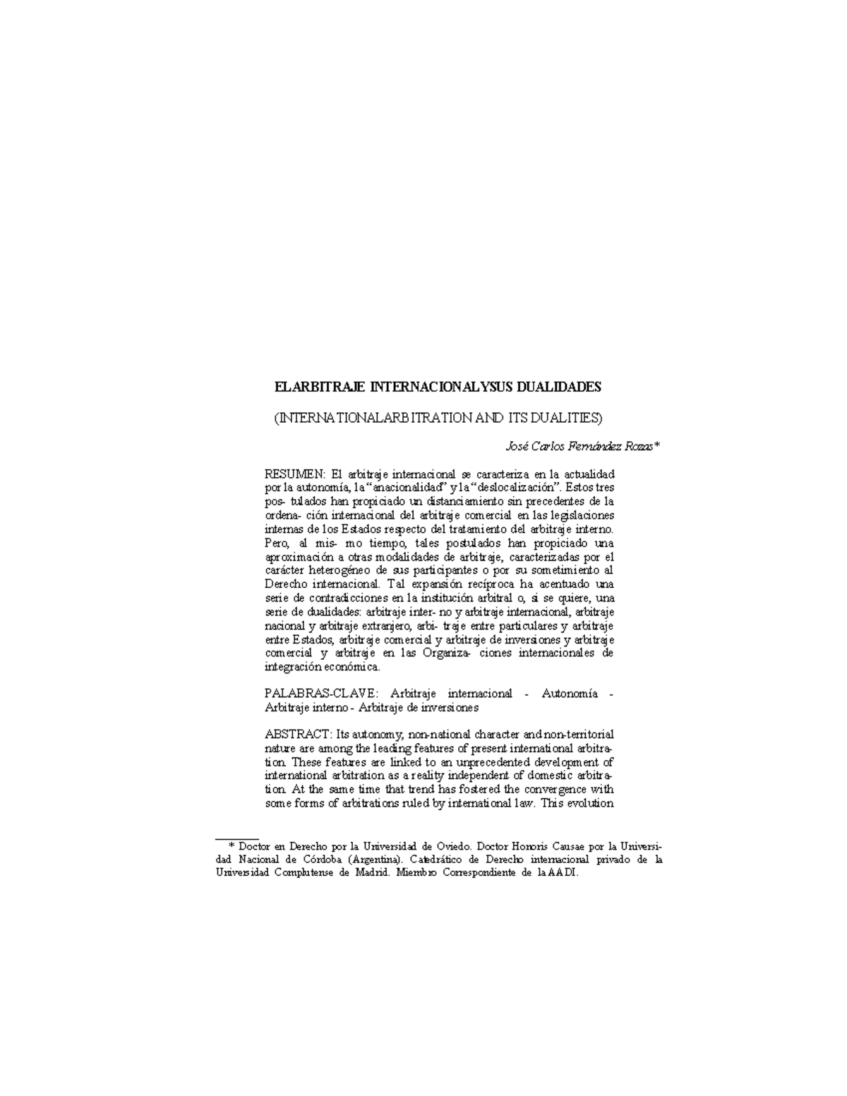 R21635 - TAREA: Arbitraje Internacional y sus Dualidades - Studocu