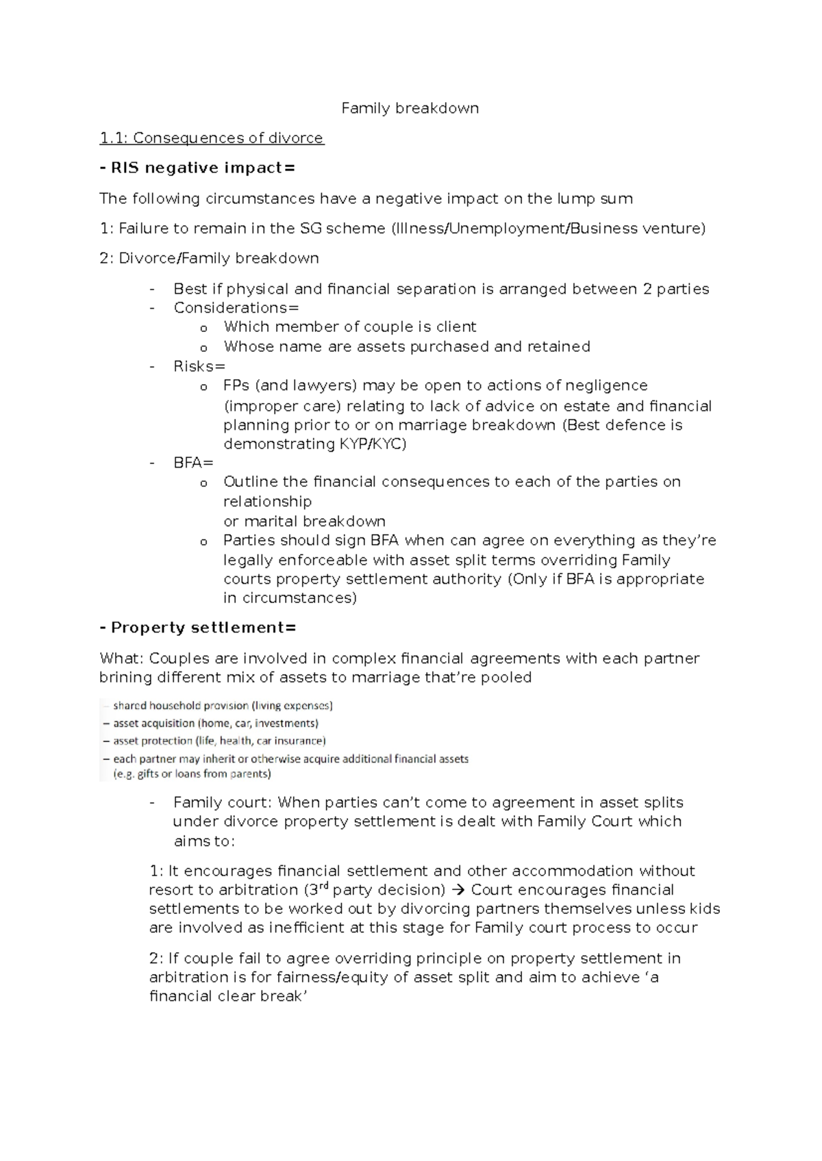 Family breakdown - Great summary of content - Family breakdown 1 ...