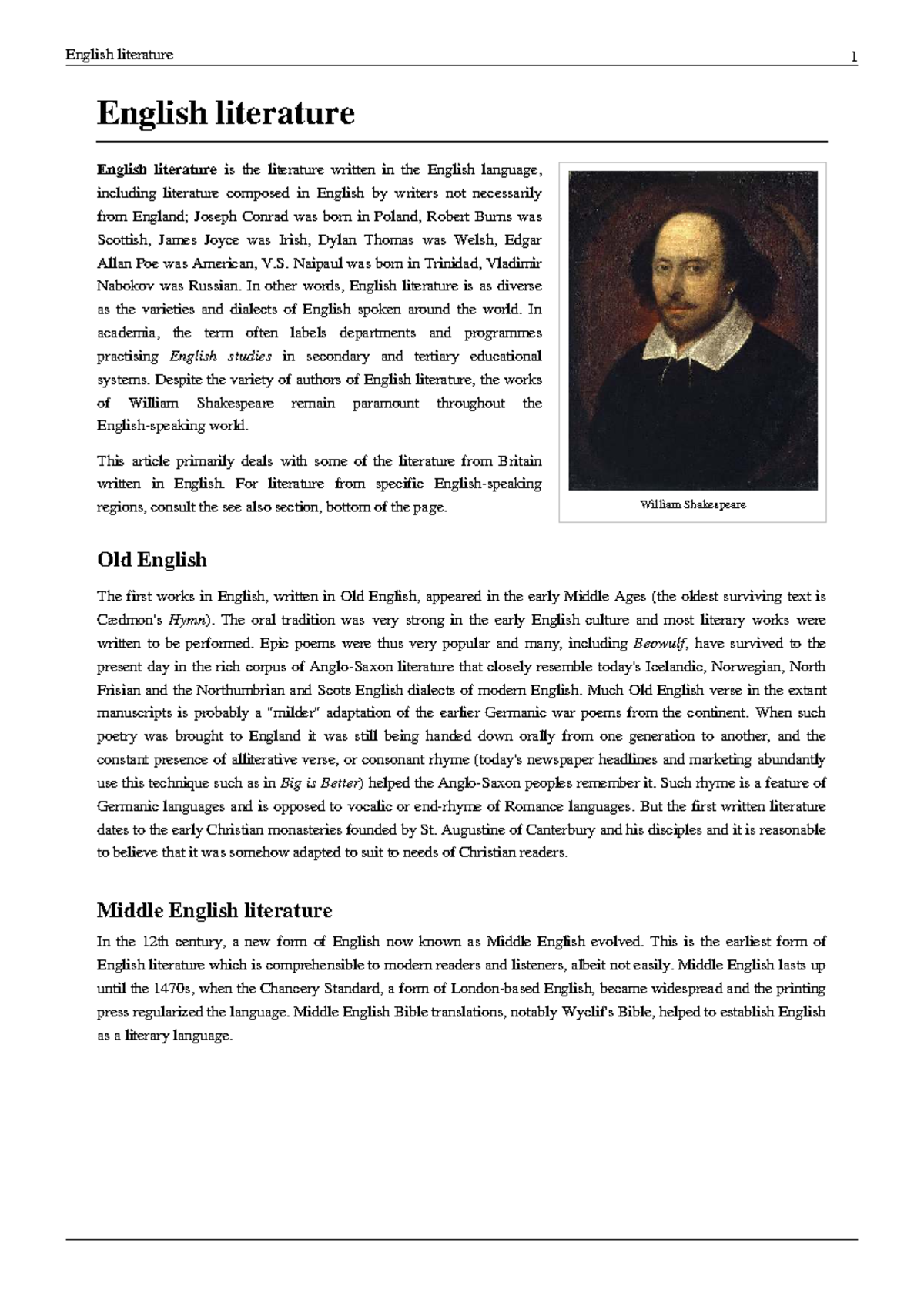 English Literature 1: An Introduction to Key Themes and Authors - Studocu