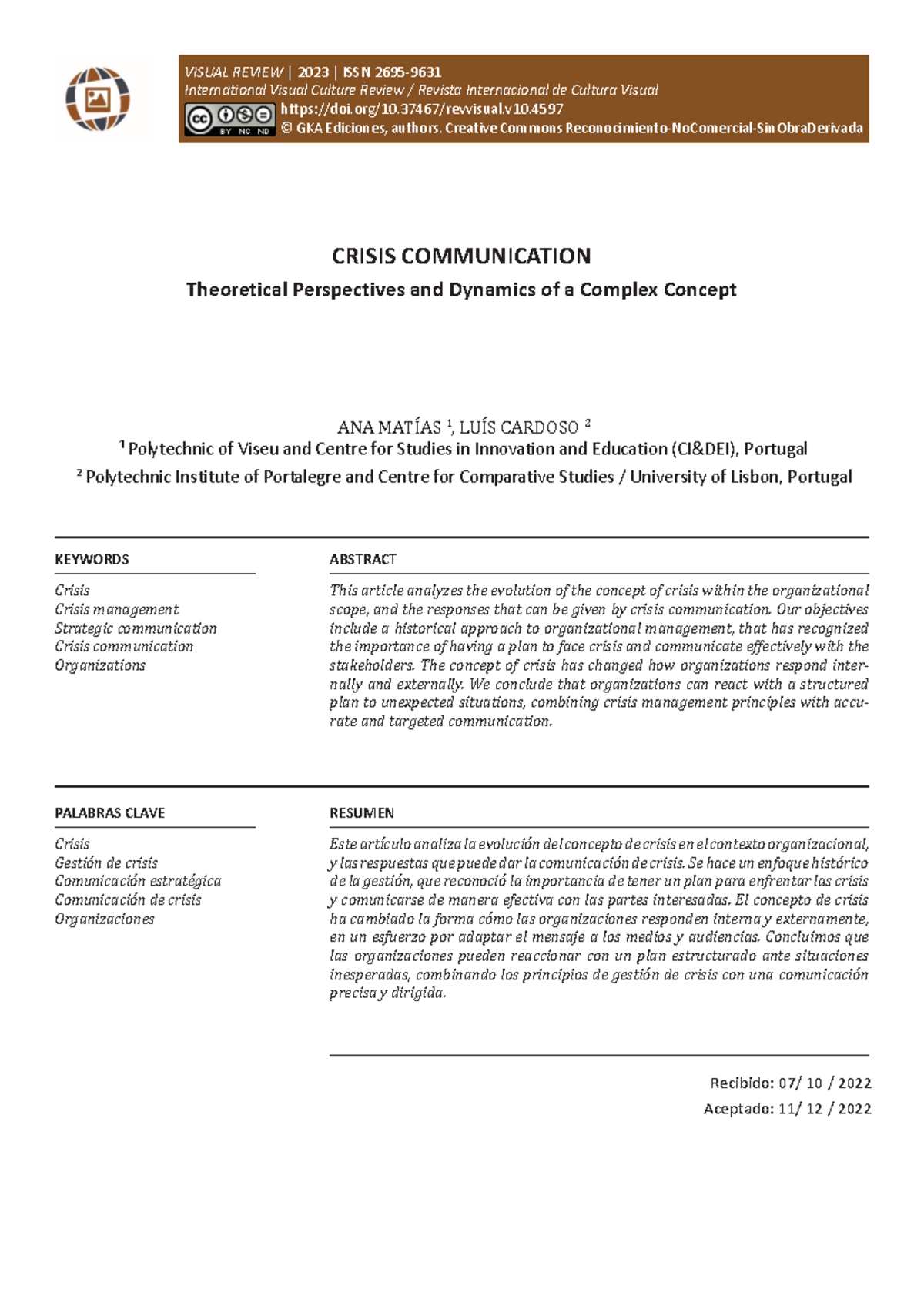 Crisis Communication Strategies: Insights from Visual Culture 2023 ...