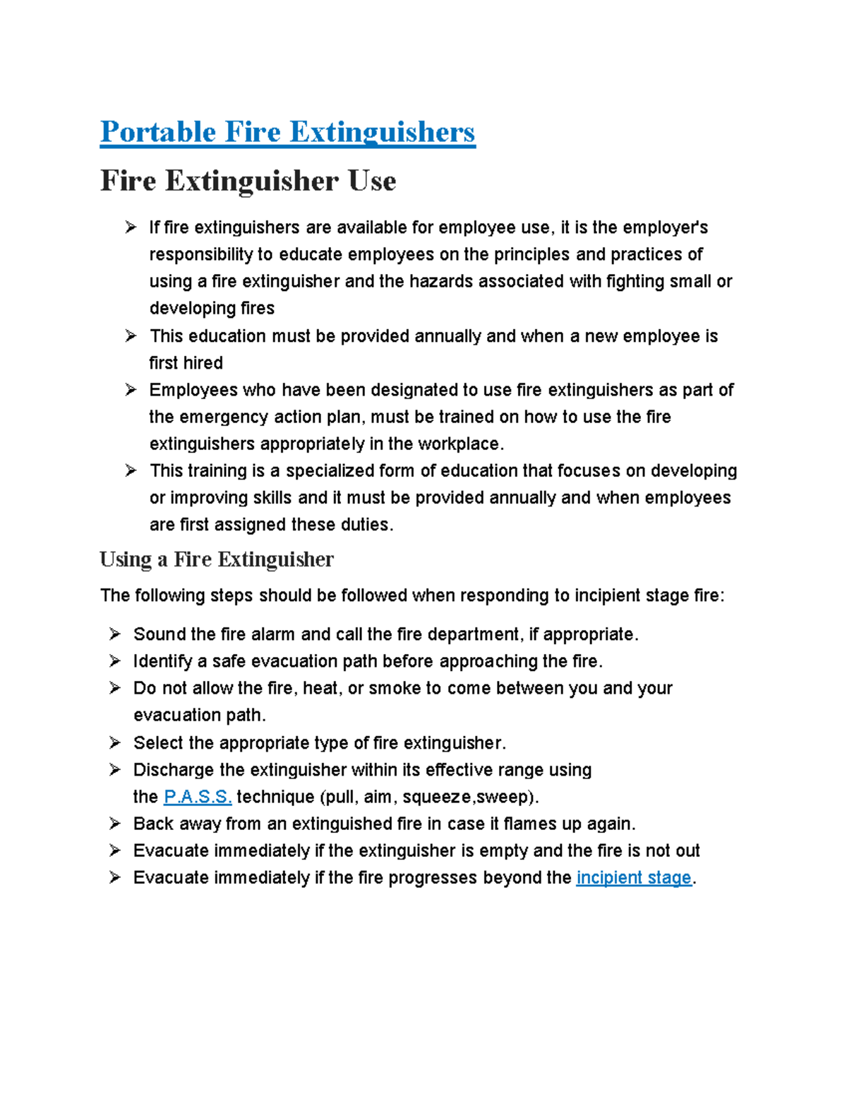 Operating Fire Extinguishers: Training & Best Practices Guide - Studocu