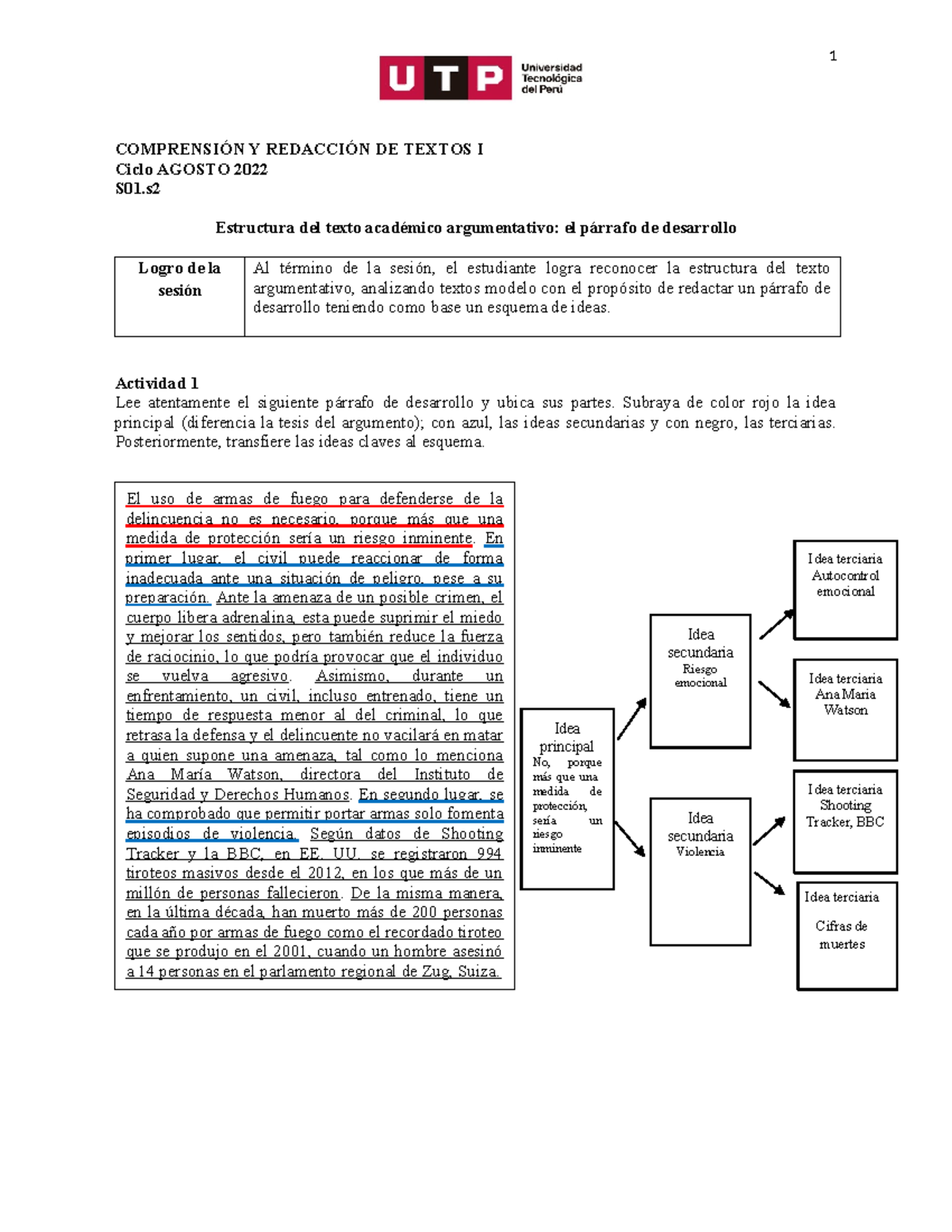 1 COMPRENSIÓN Y REDACCIÓN DE TEXTOS I - Estructura del Texto ...