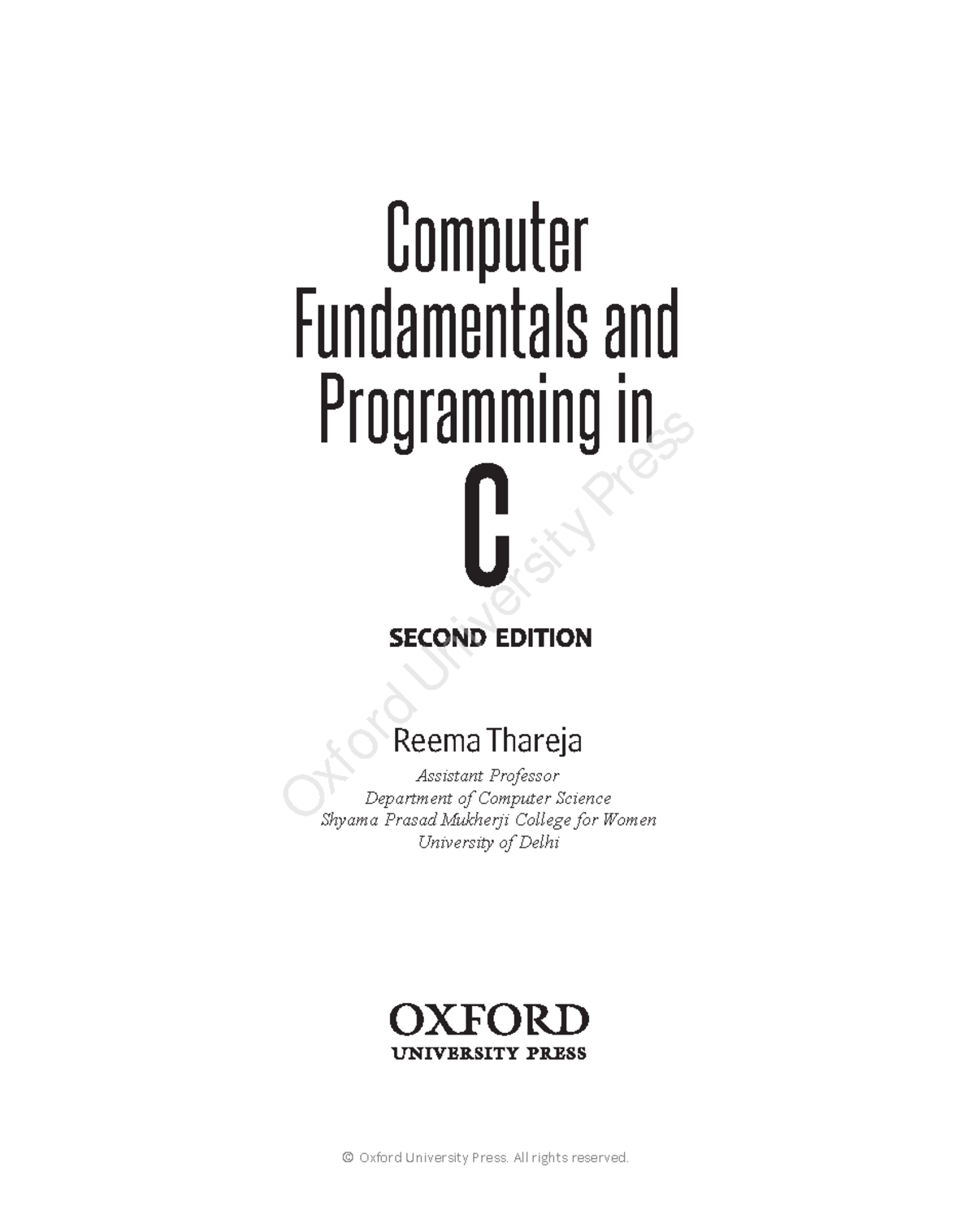Reema Thareja - Computer Fundamentals and Programming in C - 2nd Ed - Studocu