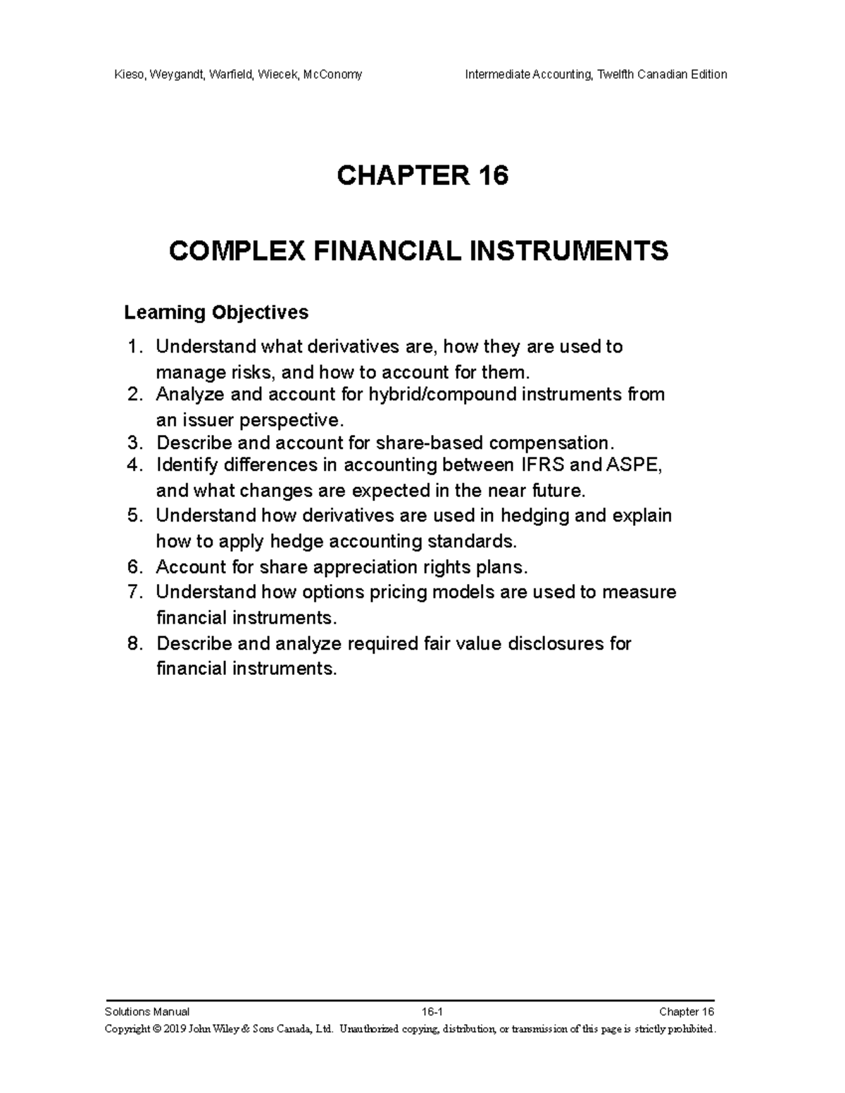 Sm16 - Comprehensive Solutions to Chapter 16 Exercises - Studocu