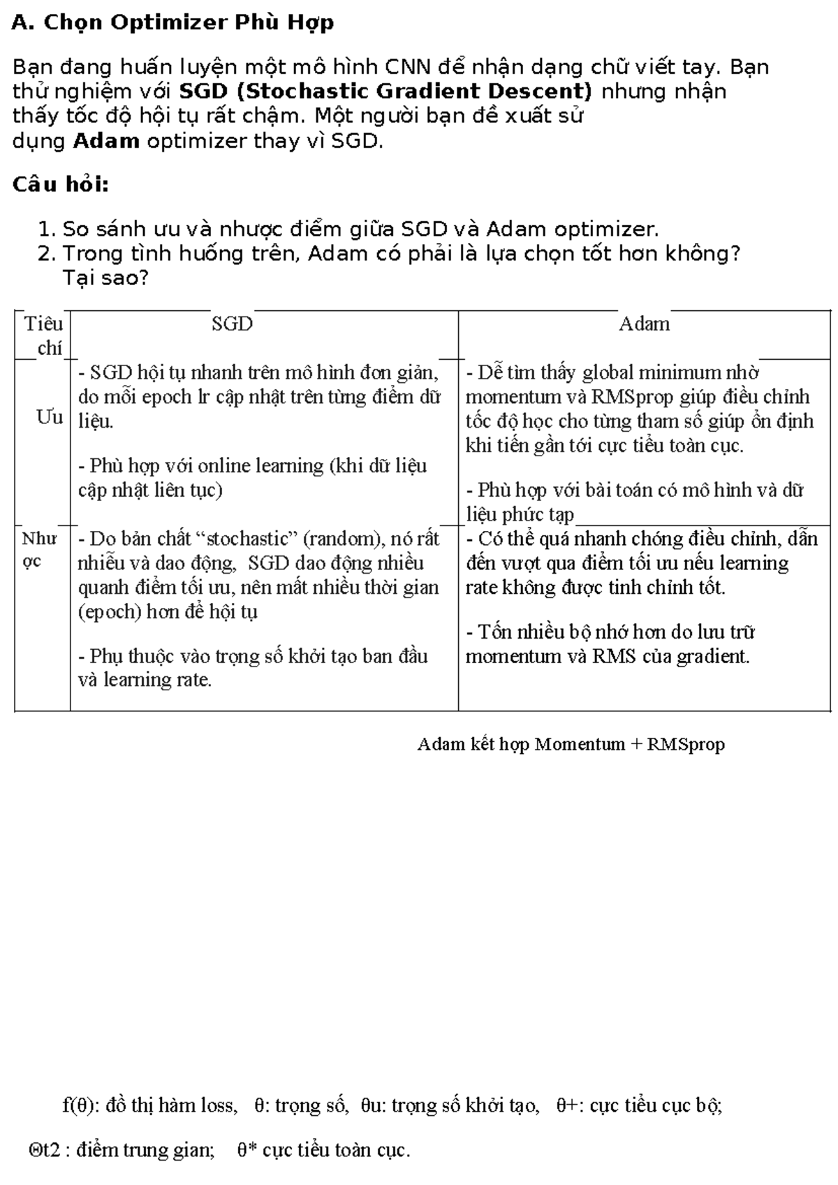 Bài Tập C3 DL: So Sánh SGD và Adam Optimizer trong CNN - Studocu