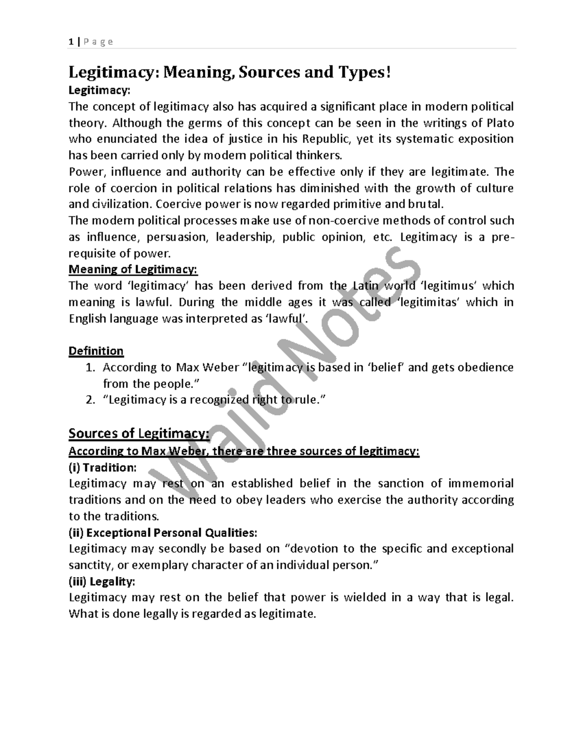 Legitimacy: Meaning, Sources, and Types in Political Theory - Studocu