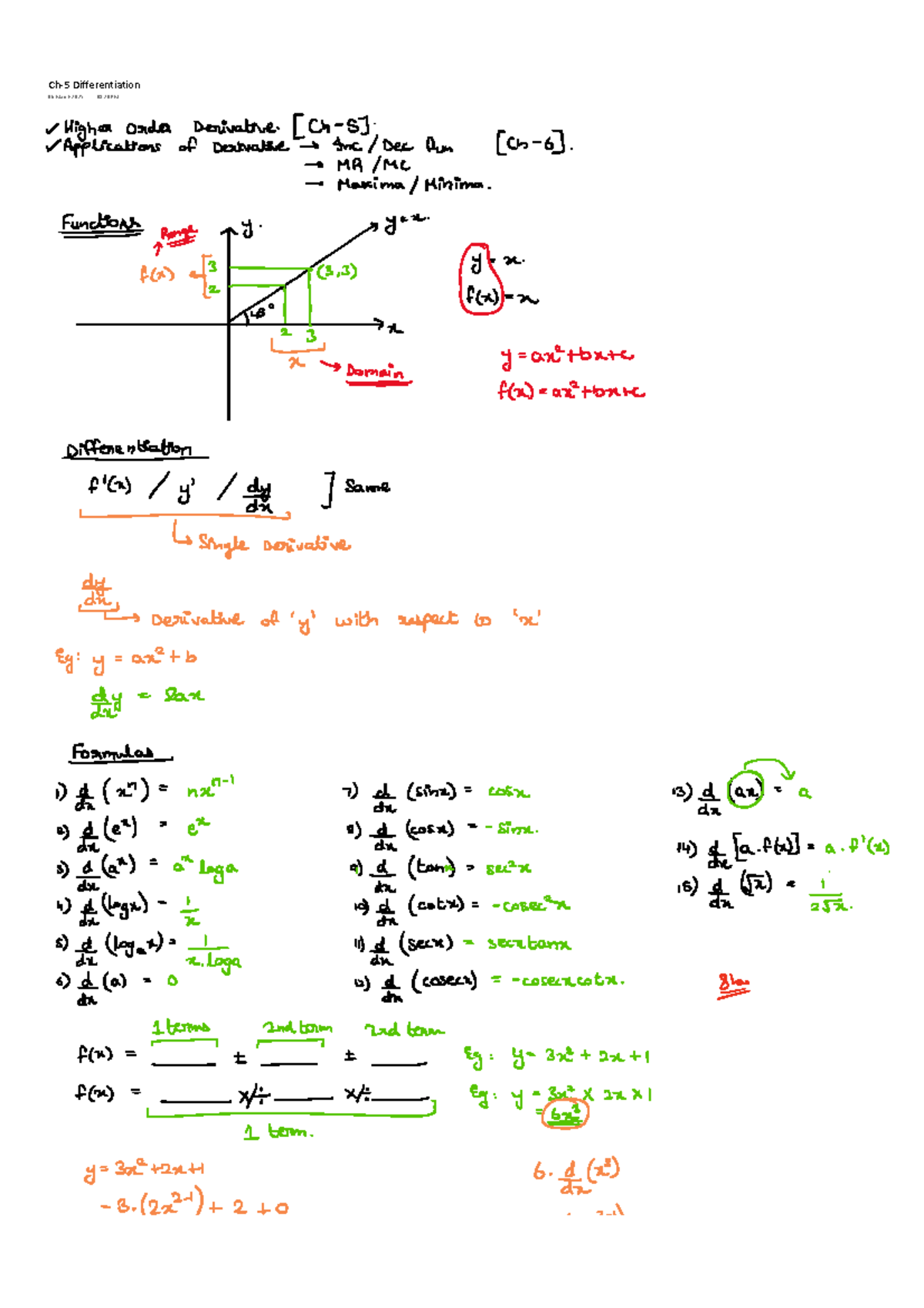 Ch-5 Differentiation: Higher Order Derivatives & Applications - Studocu