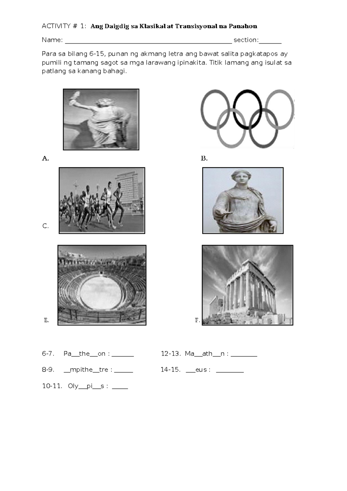Activity # 1 - SCIENCE 10 - Elementary Education - ACTIVITY # 1: Ang ...