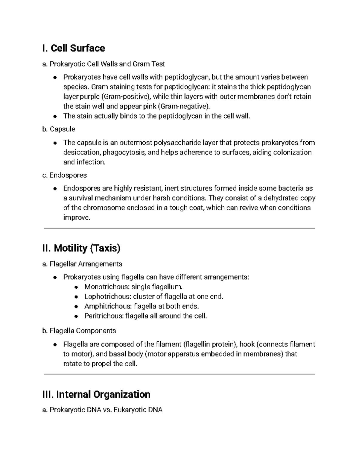 Chapter 22 - Lecture Guide on Prokaryotic Cell Structure and Function ...