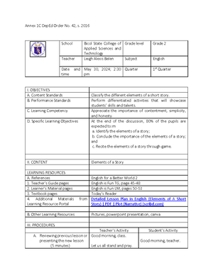 GMRC DLP Grade 4 - Detailed Lesson Plan in GMRC 4 - Department of ...