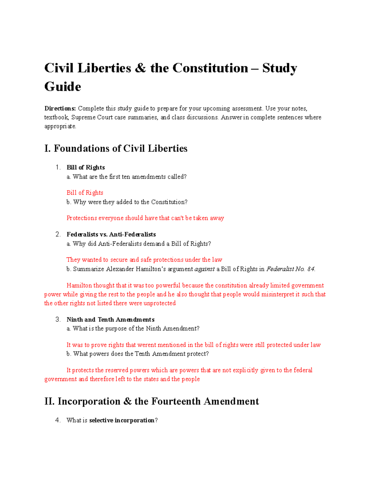 Civil Liberties & the Constitution – Study Guide - Studocu
