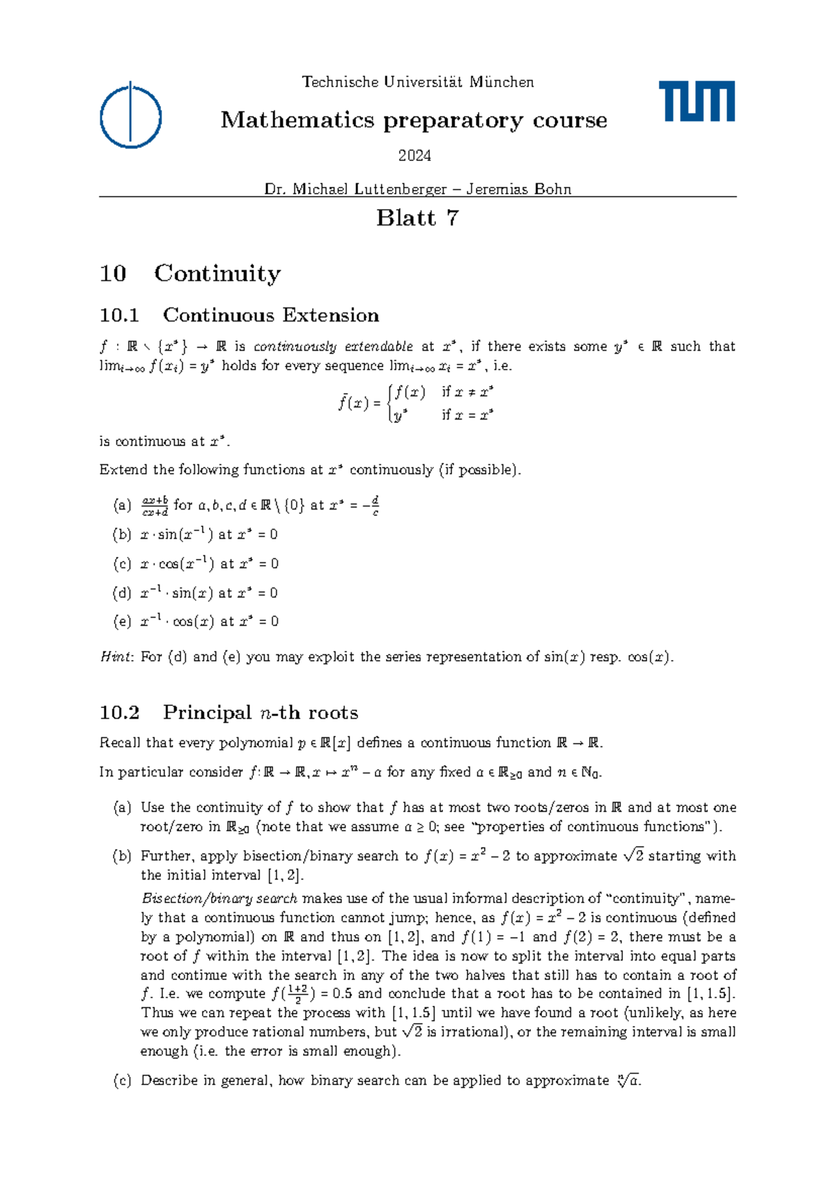 Ex 07: Continuity, Derivatives, and Integrals in Calculus - Studocu