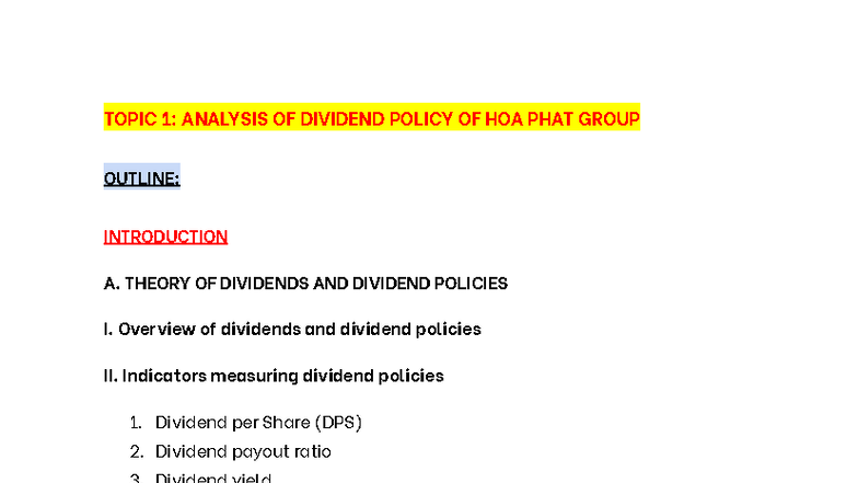 TCDN 2: Analysis of Dividend Policy & Capital Structure of HPG and ...