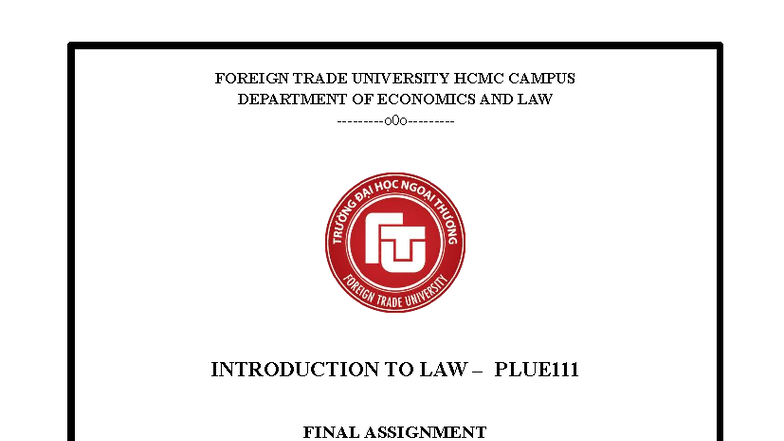 Introduction to Law (306) Final Assignment: Separation of Powers in ...