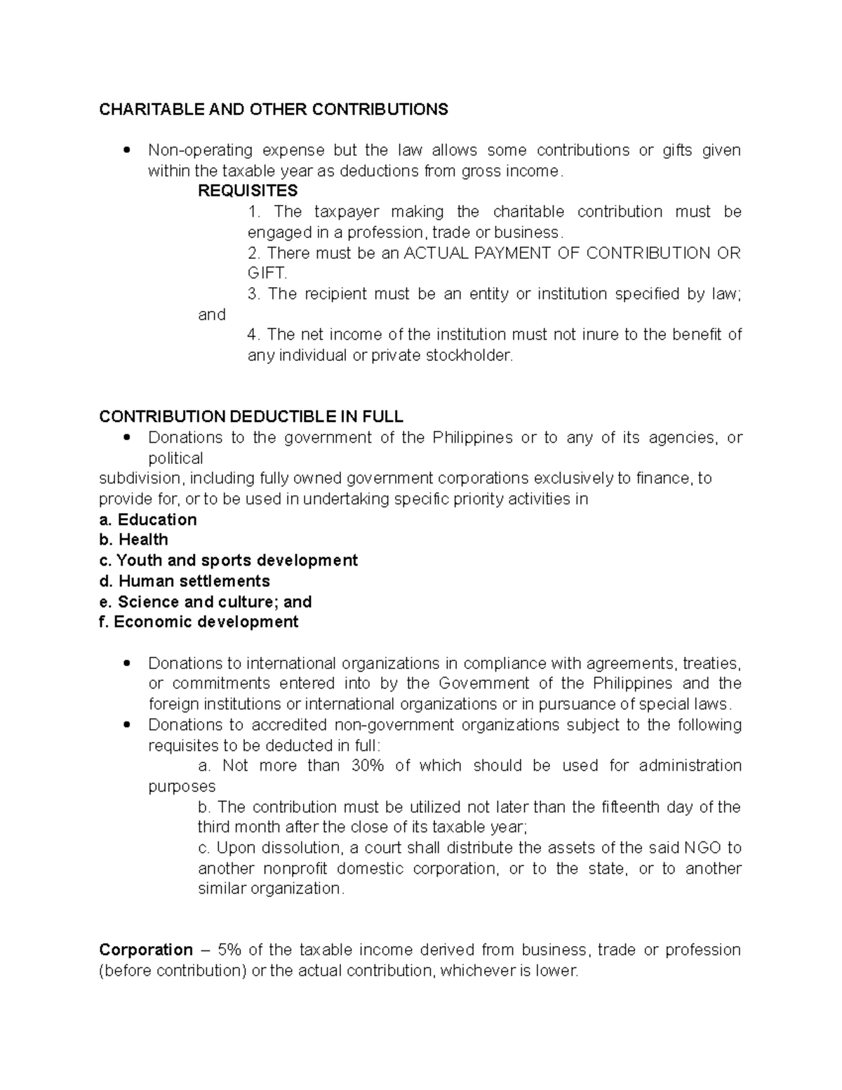 Charitable Contributions and Deductions Guidelines (FIN 101) - Studocu