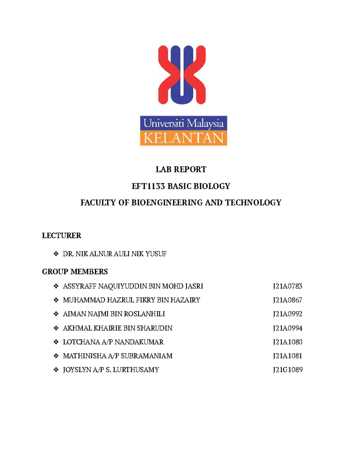 Experiment 2 Carbohydrates - LAB REPORT EFT1133 BASIC BIOLOGY FACULTY ...