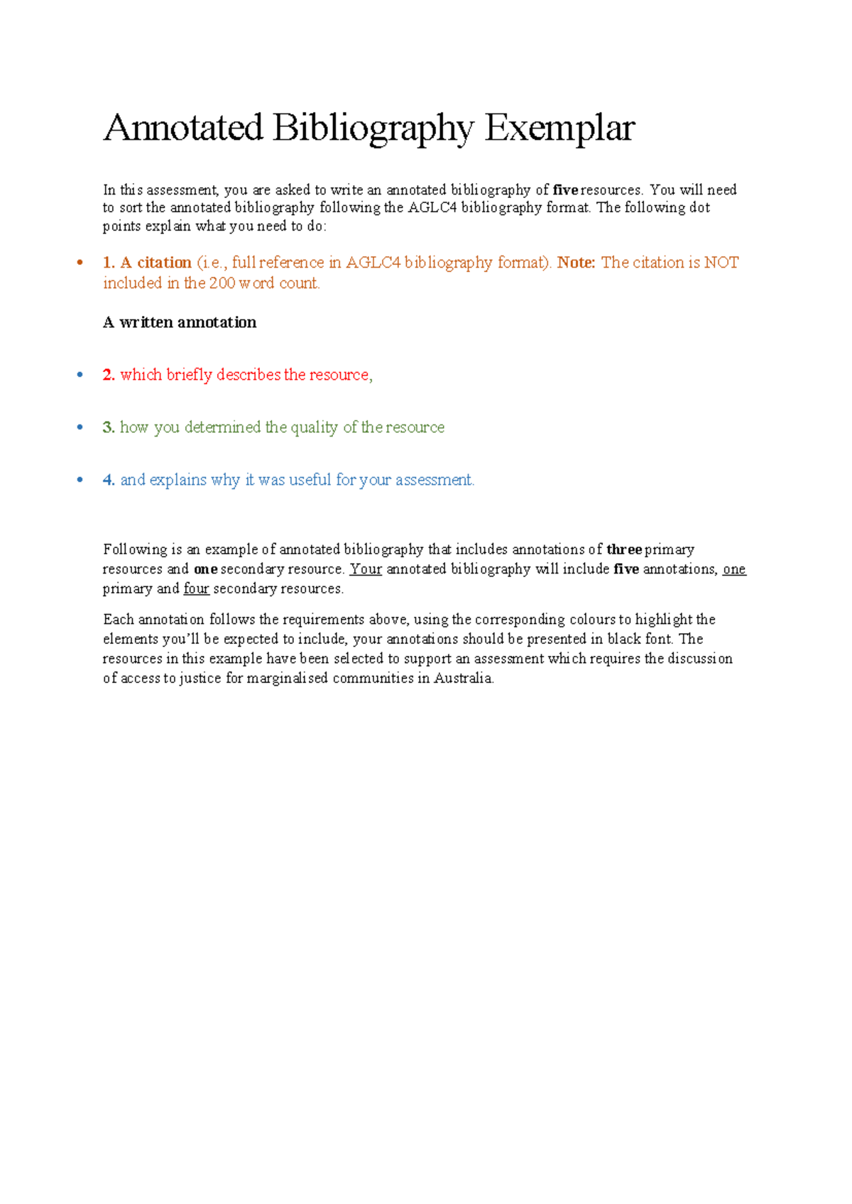 AGLC4 Annotated Bibliography Guide for Marginalised Communities - Studocu