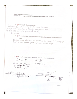 Physics 2 Lab #12 prelab - Report Due prior to lab (Ifyou need more ...