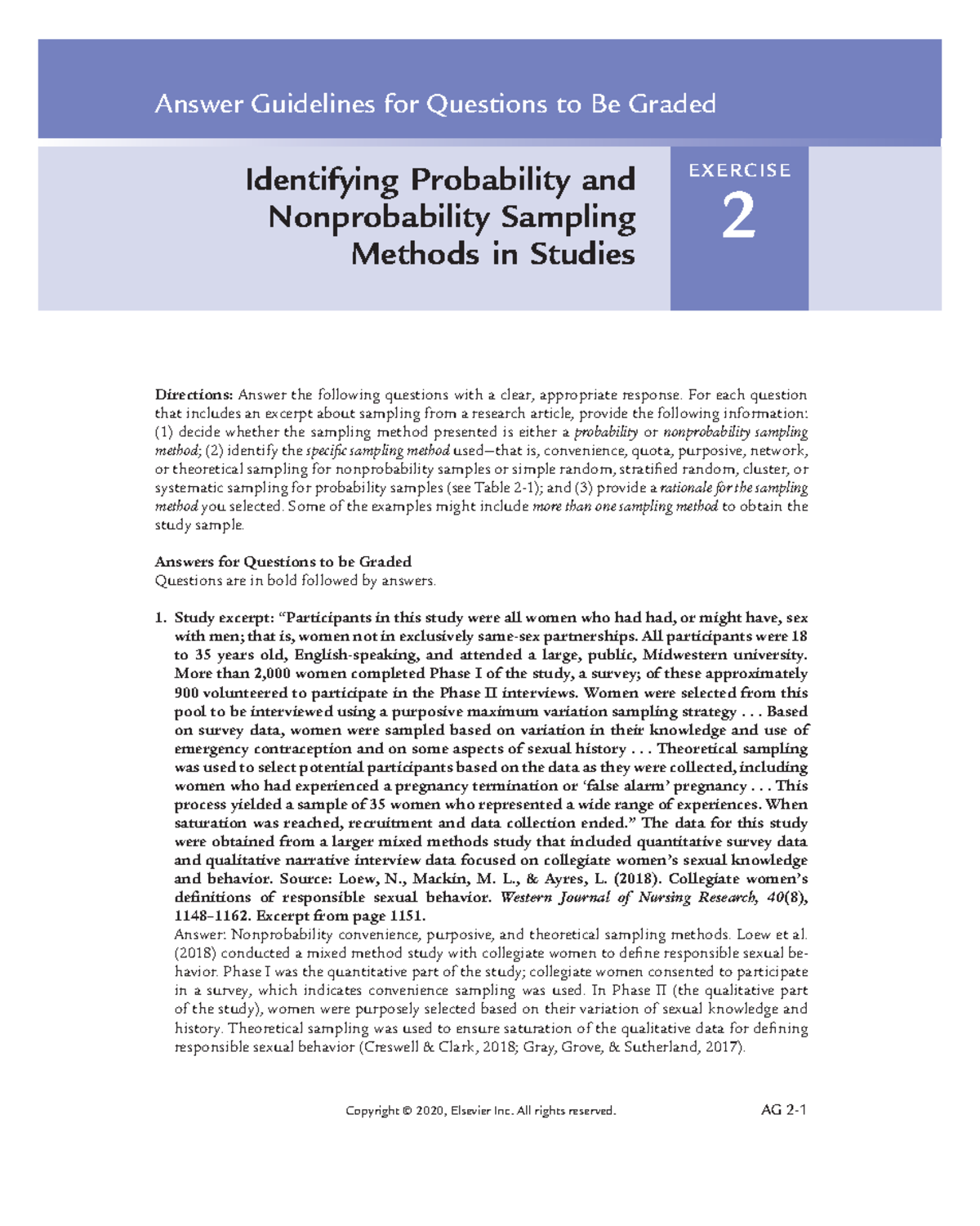 Exercise 002 - Identifying probability and nonprobability sampling ...