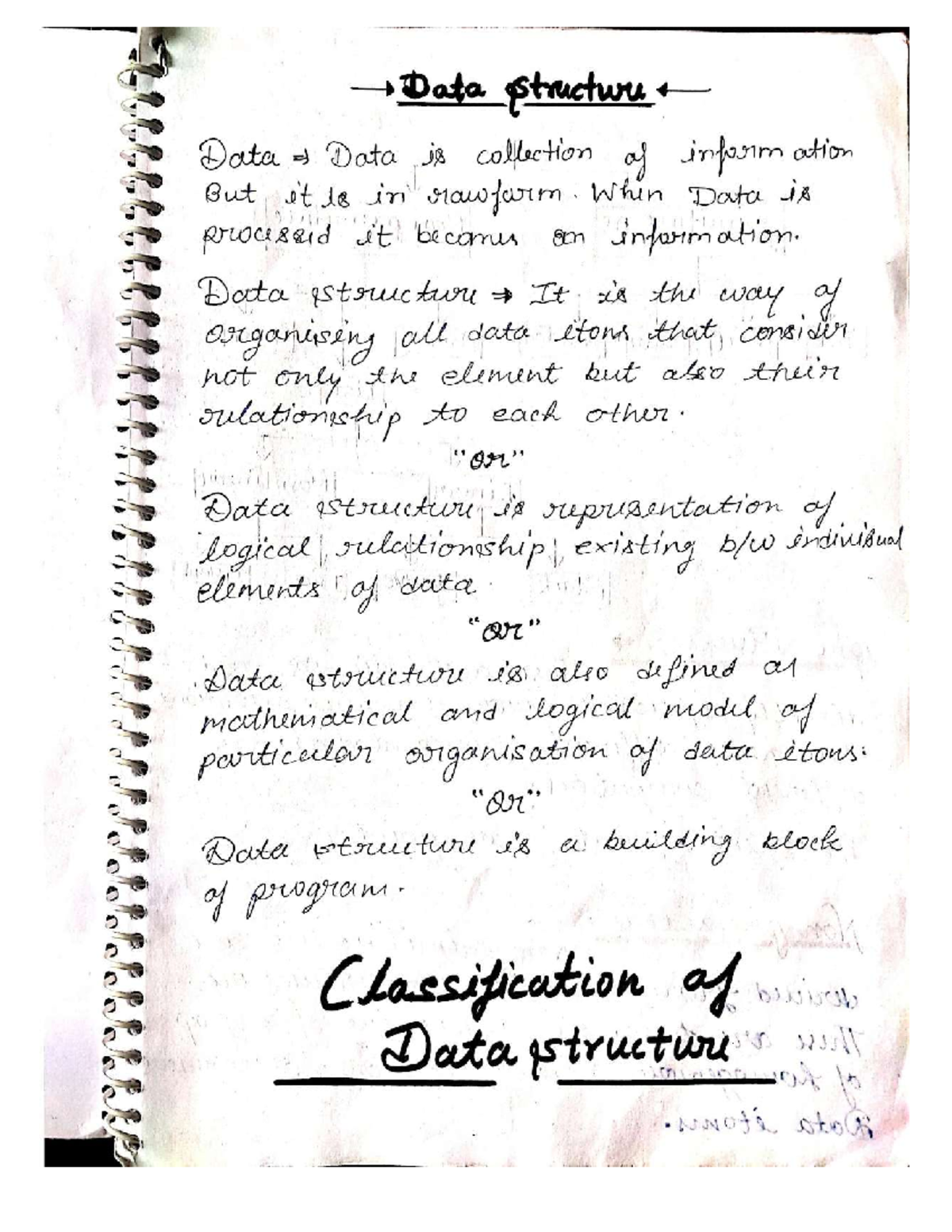 Overview of Data Structures (CS101) - Key Concepts and Definitions - Studocu