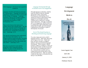 Language Development - Assignment Week 5 - Language Development Paula ...