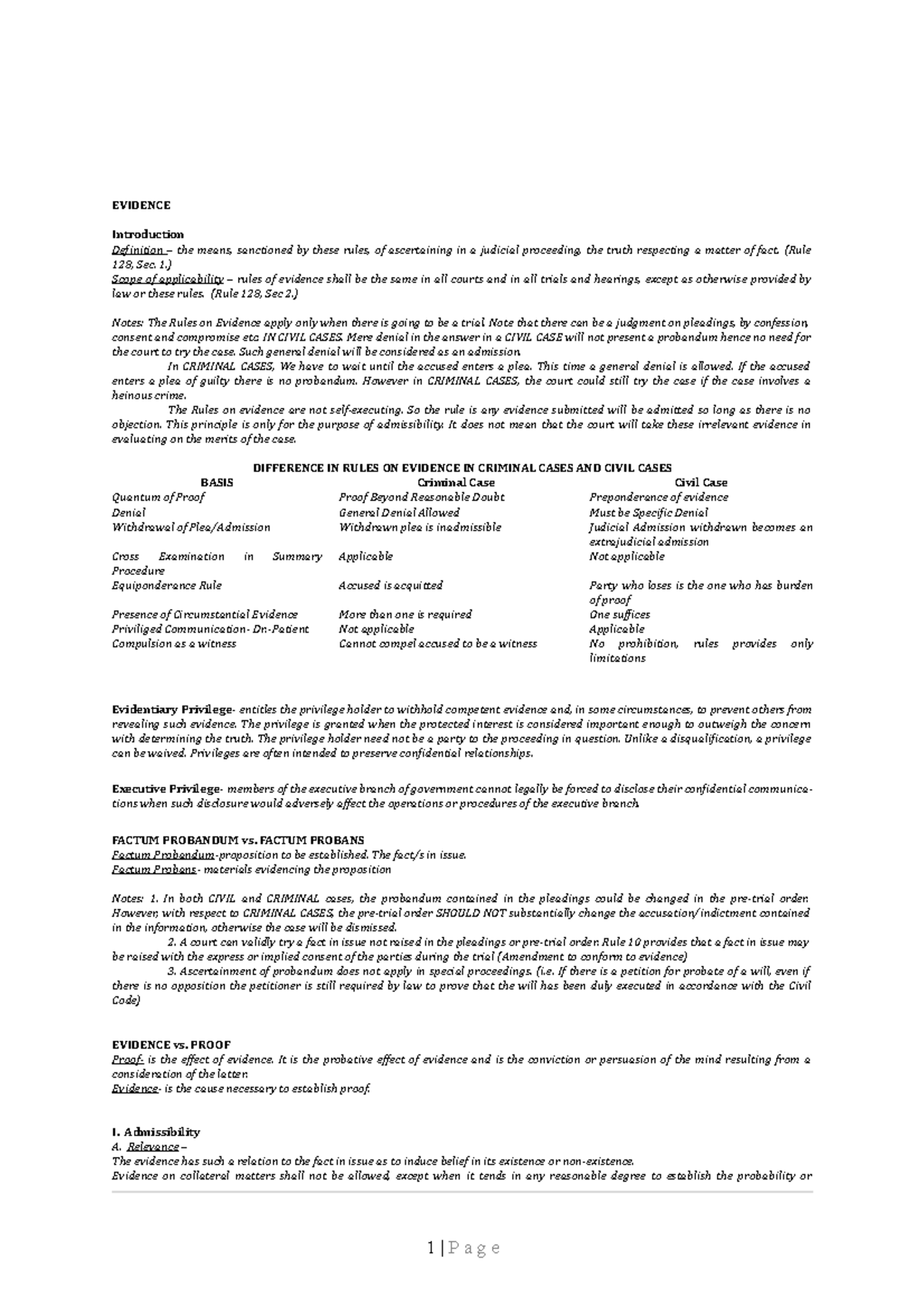 Evidence Rules Overview and Comparative Analysis - Riano - Studocu