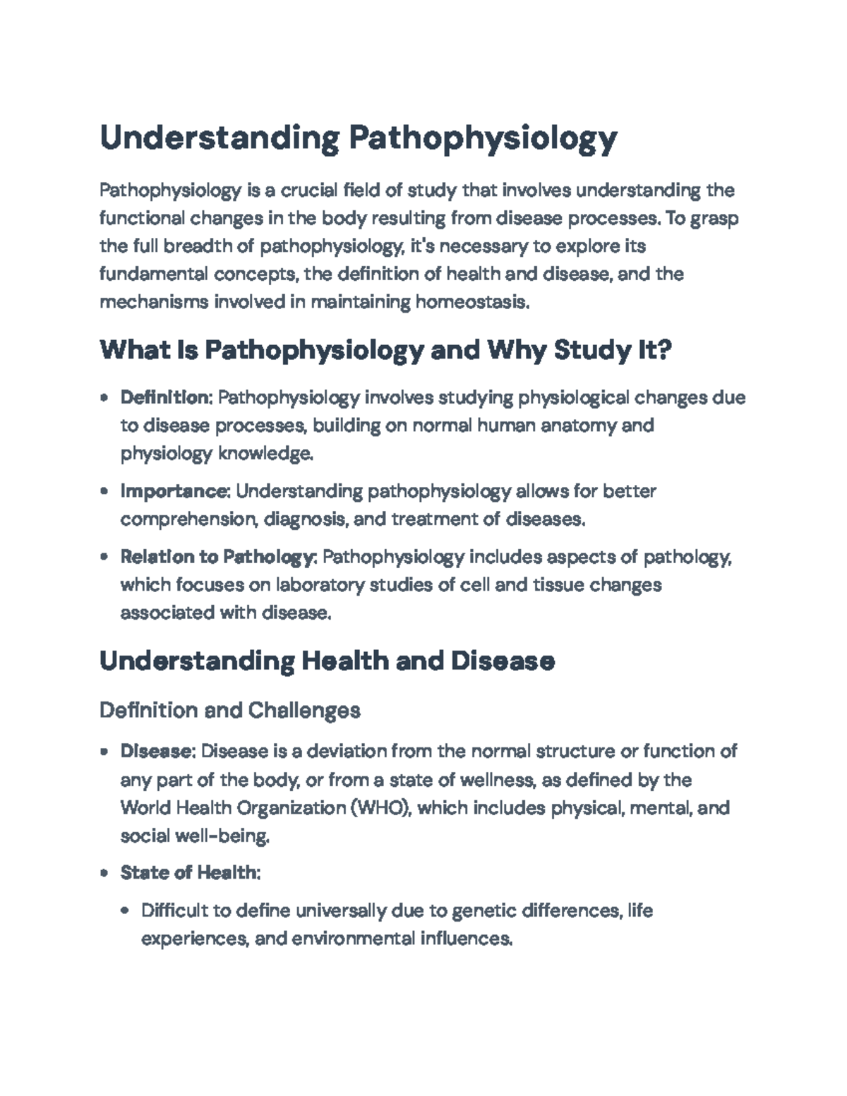 Understanding Pathophysiology in Health and Disease Processes ...