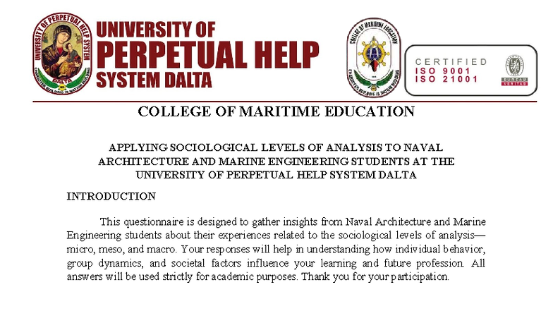 CME 2023 Questionnaire on Sociological Analysis in Naval Architecture ...