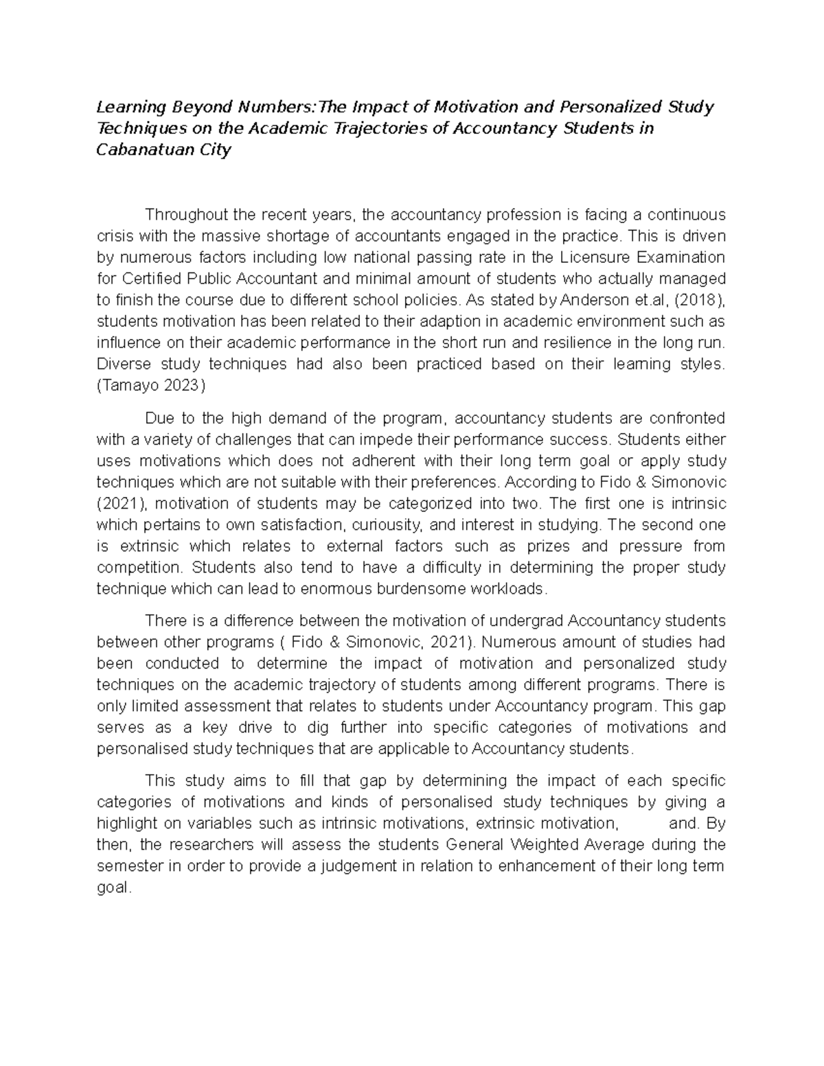 Impact of Motivation & Study Techniques on Accountancy Students ...