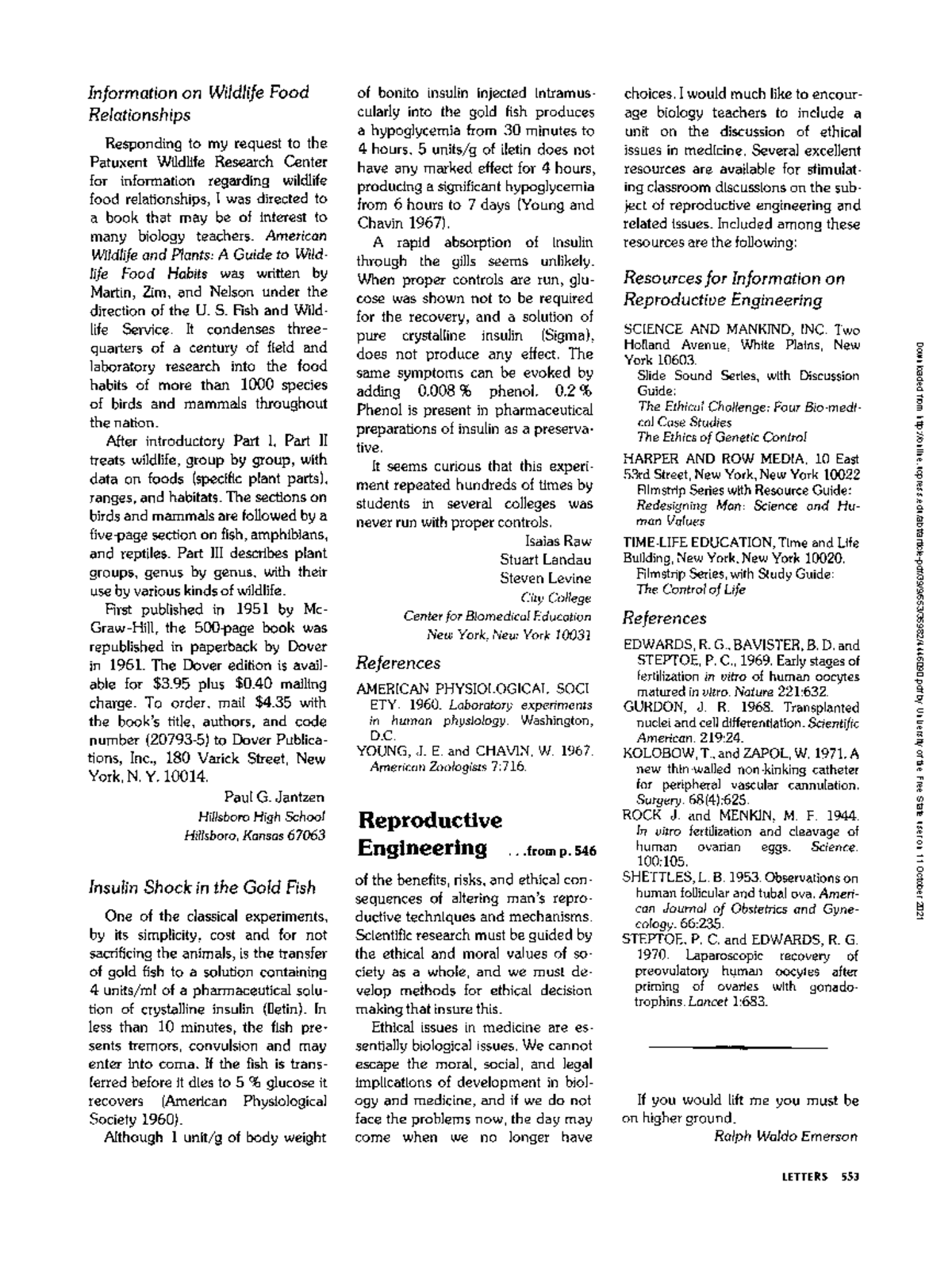 Insulin shock Gold fish - Informationon WildlifeFood Relationships ...