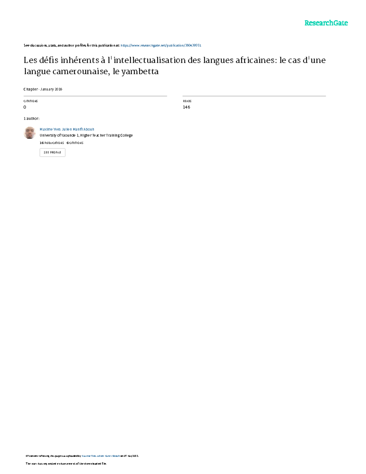 Article Wocal Manifi project muse 49682-1924968 - See discussions ...