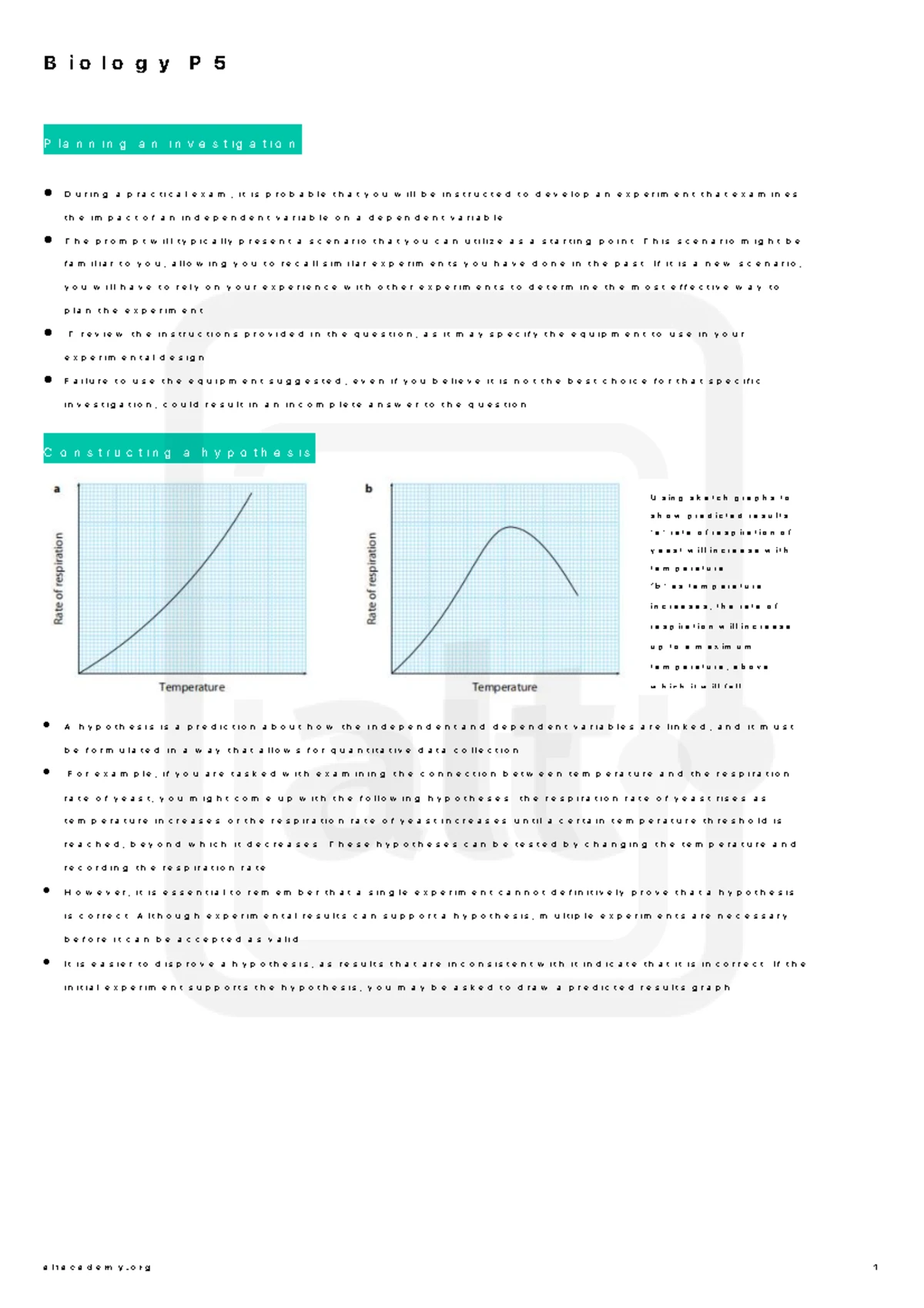 Required Practical 5 - Understanding internal biological functions ...