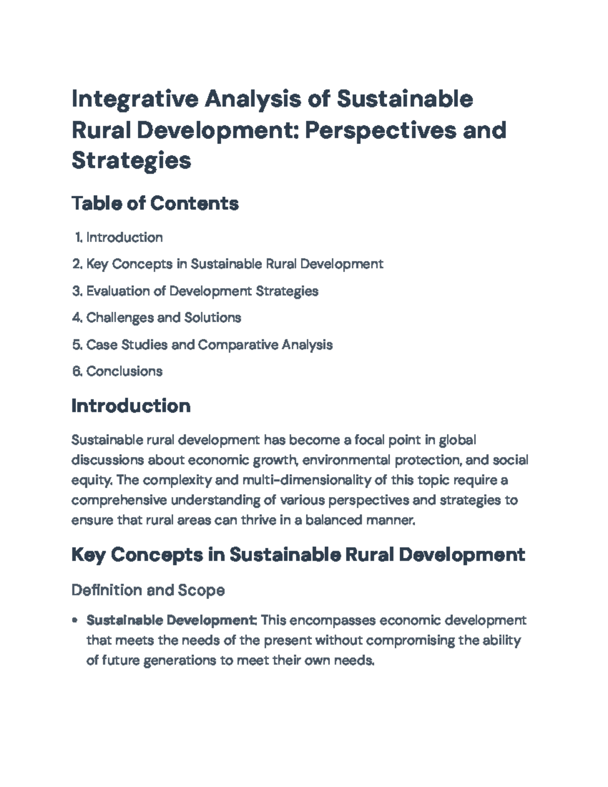 Integrative Analysis of Sustainable Rural Development Strategies ...